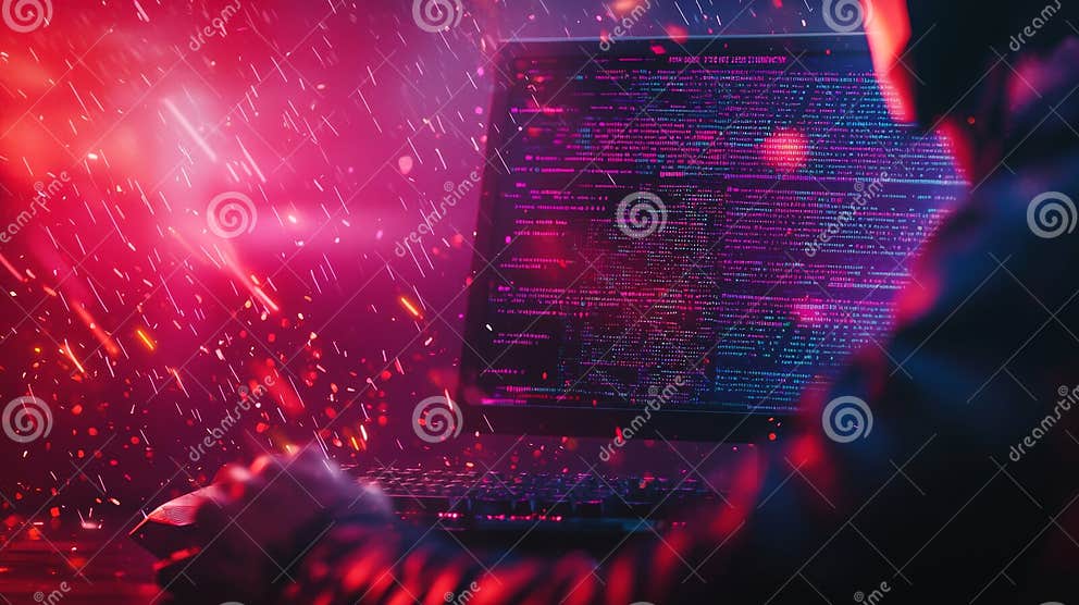 Hacker Identity in Dark Room with Futuristic Tech Setup Stock ...