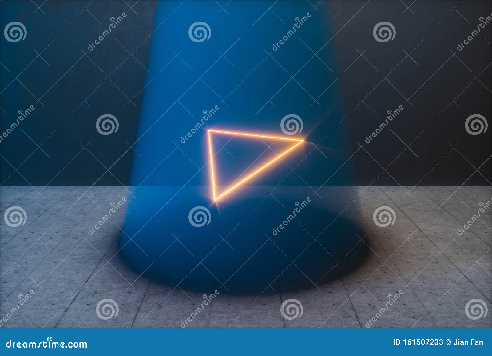 The Dark Room and the Light Beam from the Top, 3d Rendering Stock ...