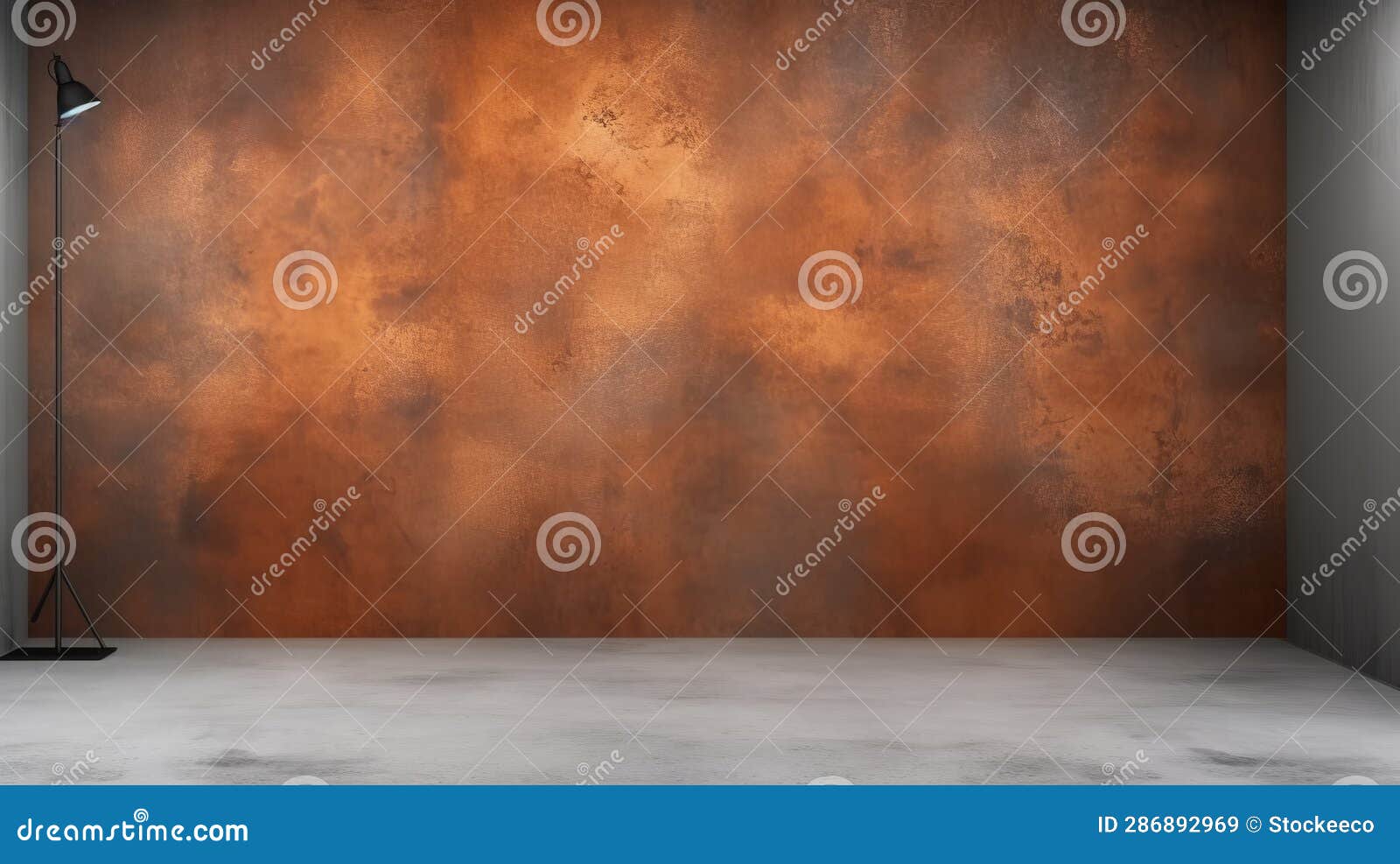Elegant Rust Orange Wall with Chiaroscuro: a Photorealistic Rendering ...
