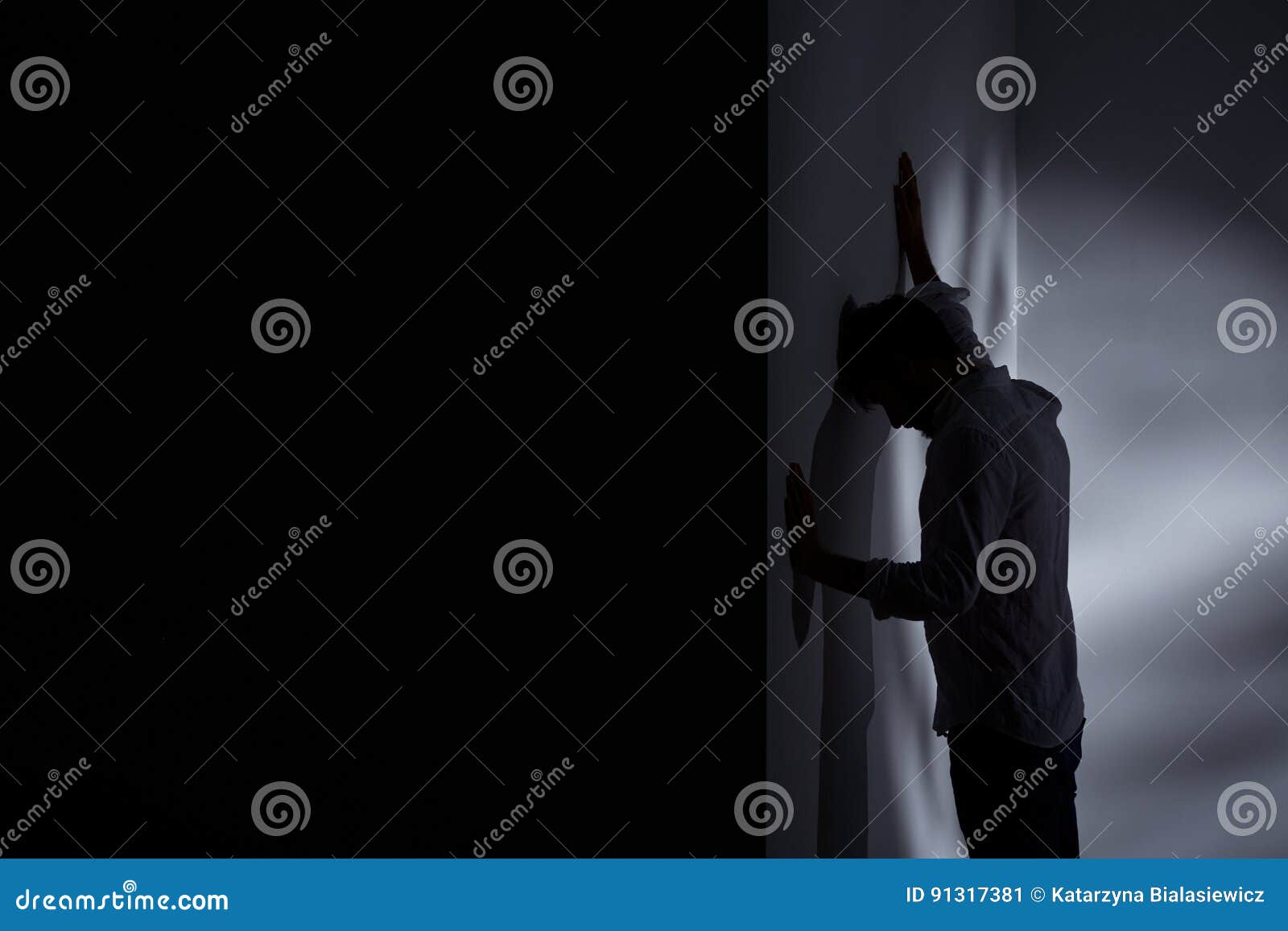Dark room with sad man stock image. Image of hipster - 91317381