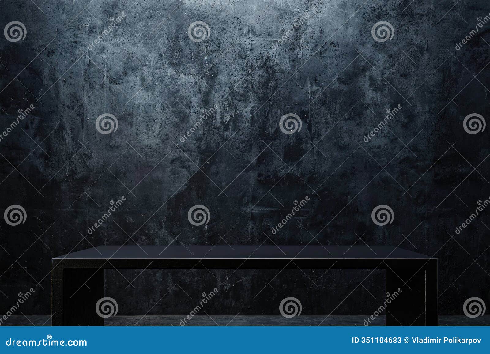 Dark Room with Table and Wall. Suitable for Interior Design Concepts ...