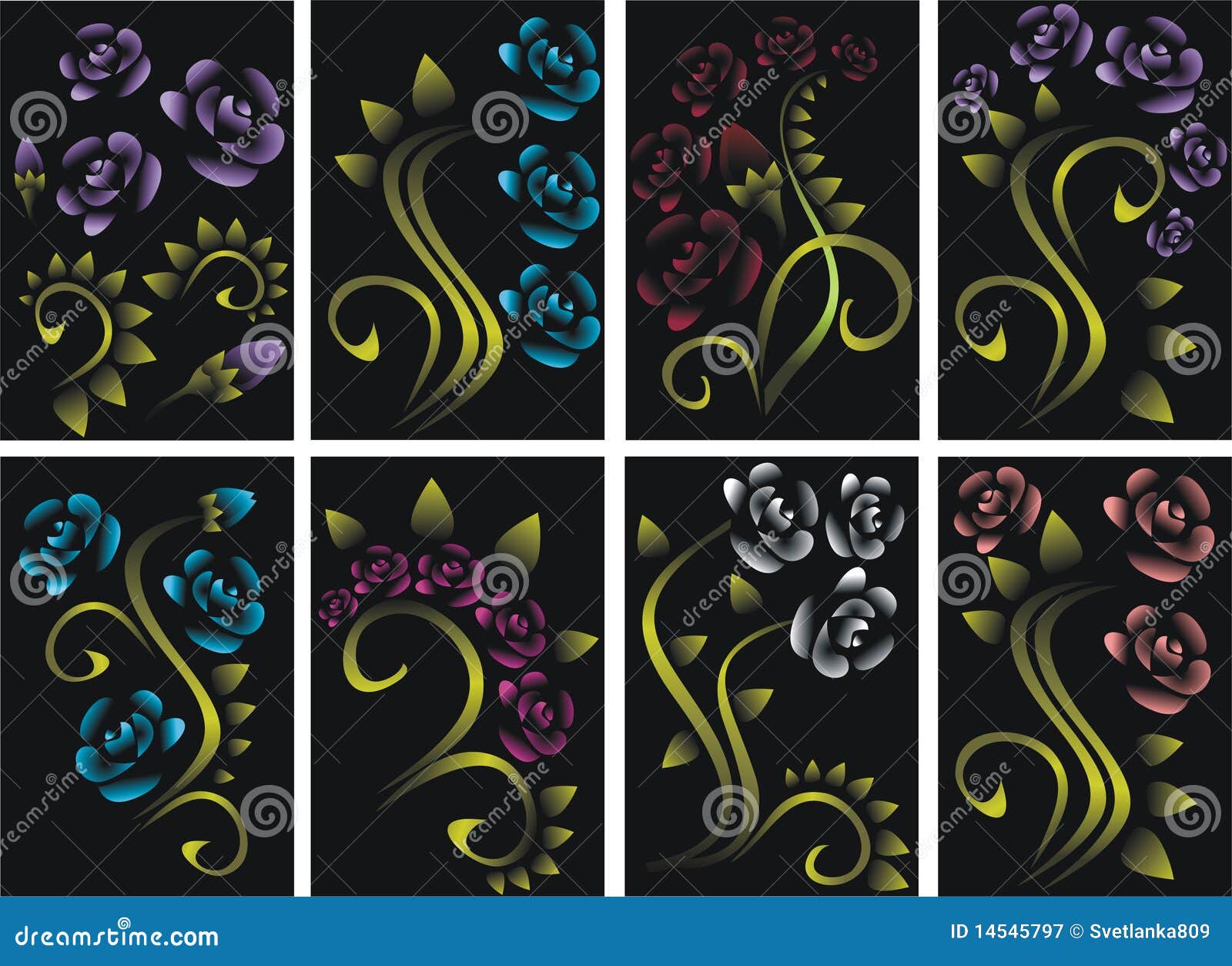 Dark roses stock illustration. Illustration of floral - 14545797