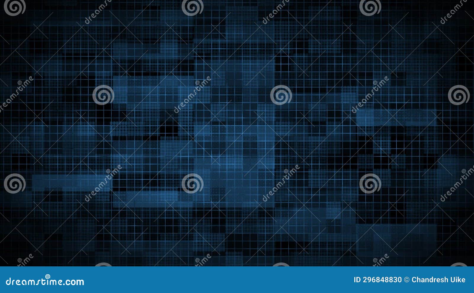 Dark Royal Blue Abstract Geometric Shapes Technology Background, Grid ...