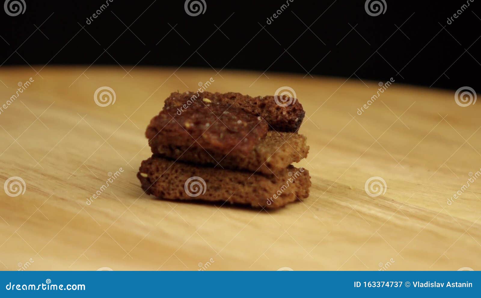 Dark Rye Crackers Rotating 360 Degrees Stock Video - Video of food ...