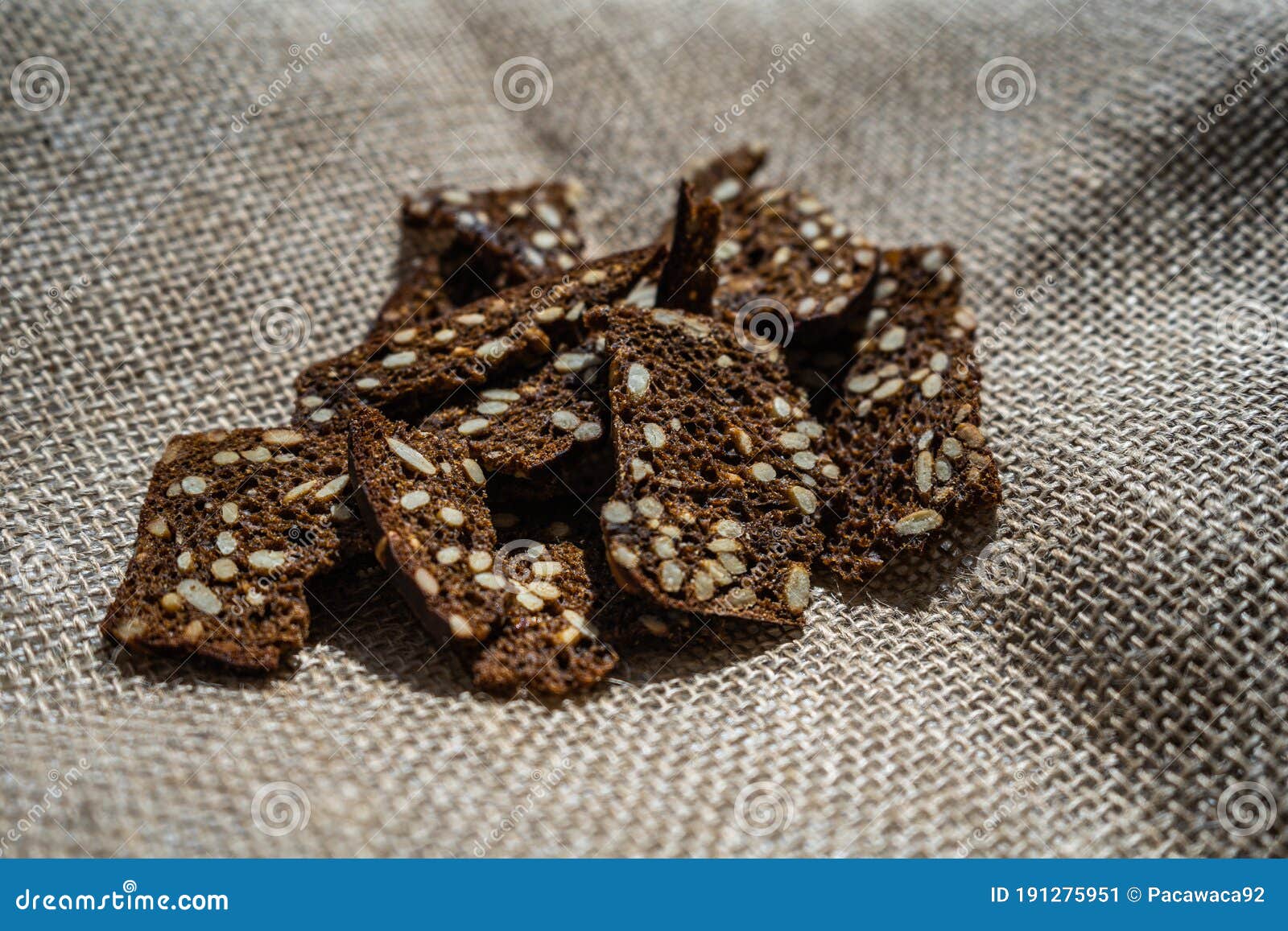 Dark Rye Crackers with Seeds. Rustic Style Stock Image - Image of ...
