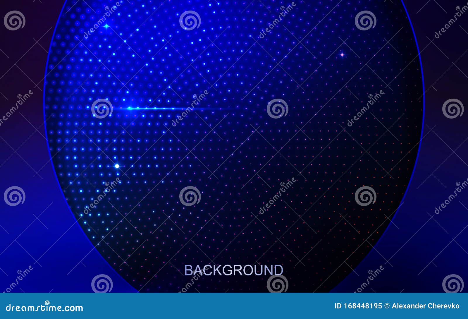 Dark Saturated Blue Design As an Oval Frame with Glitter and with ...