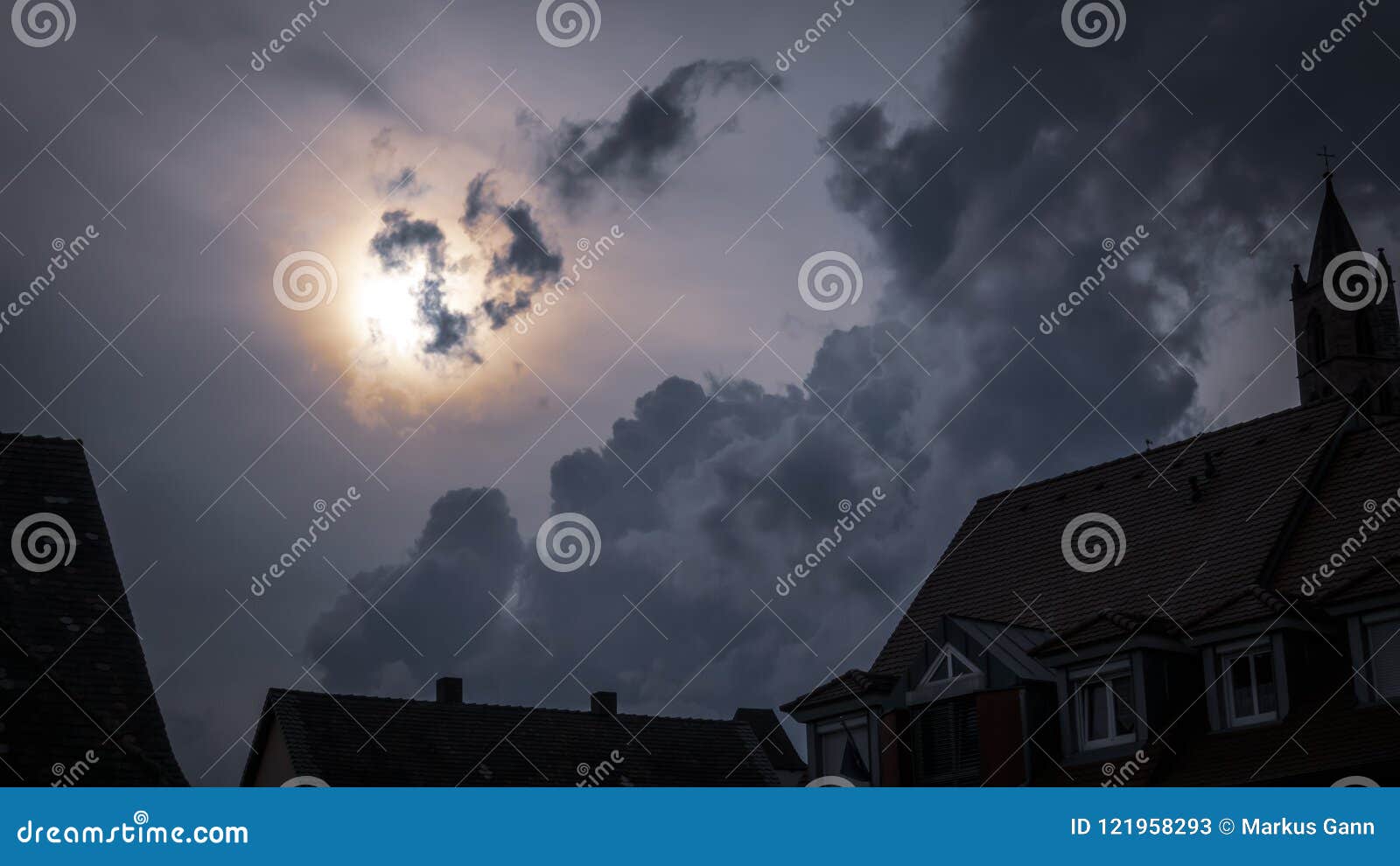 A Dark Scary Full Moon Night Sky Stock Image - Image of spooky, cold ...
