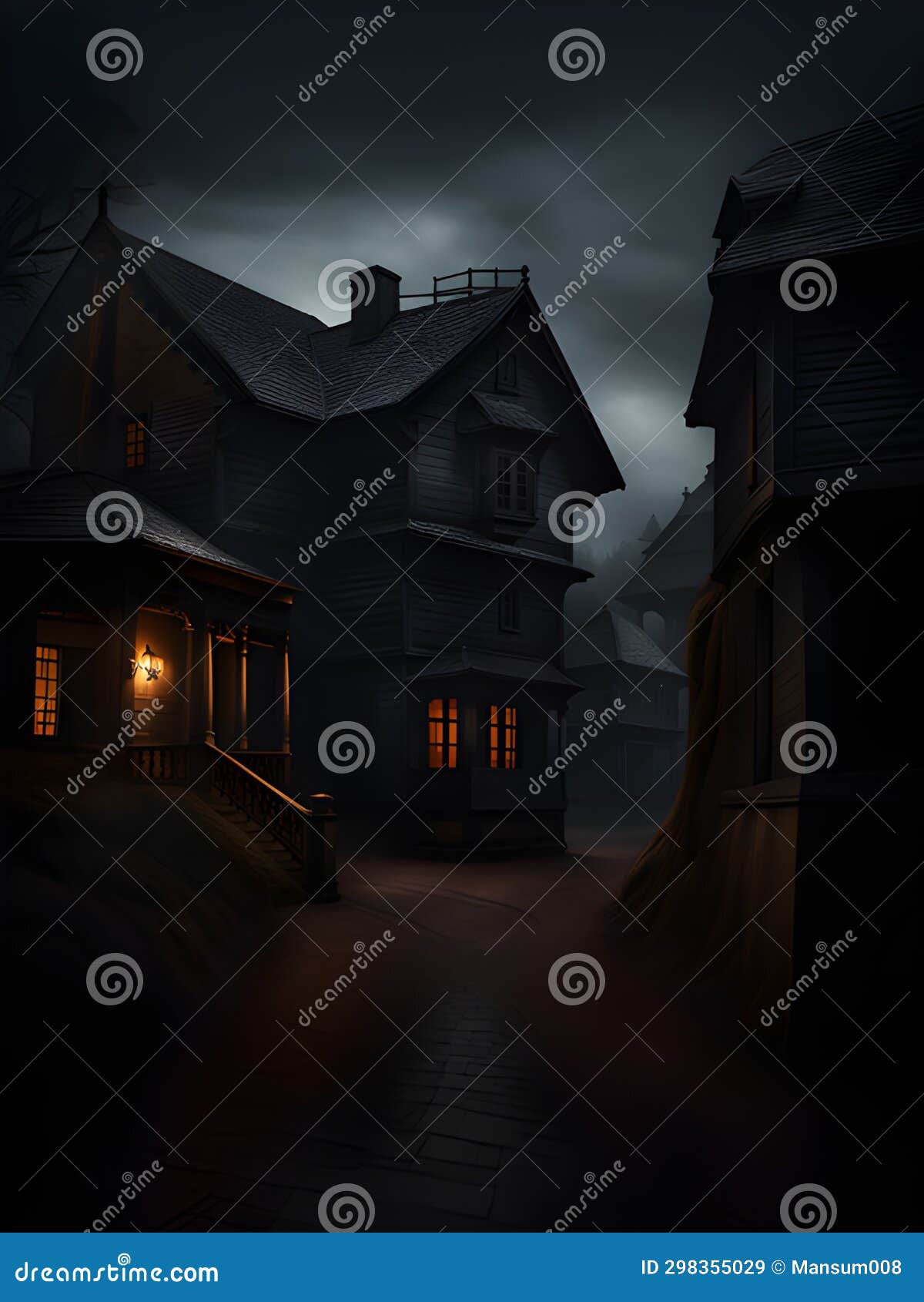 Dark Scary House in the Spooky Forest at Night Stock Illustration ... Dark Scary House in the Spooky Forest at Night Stock Illustration ...