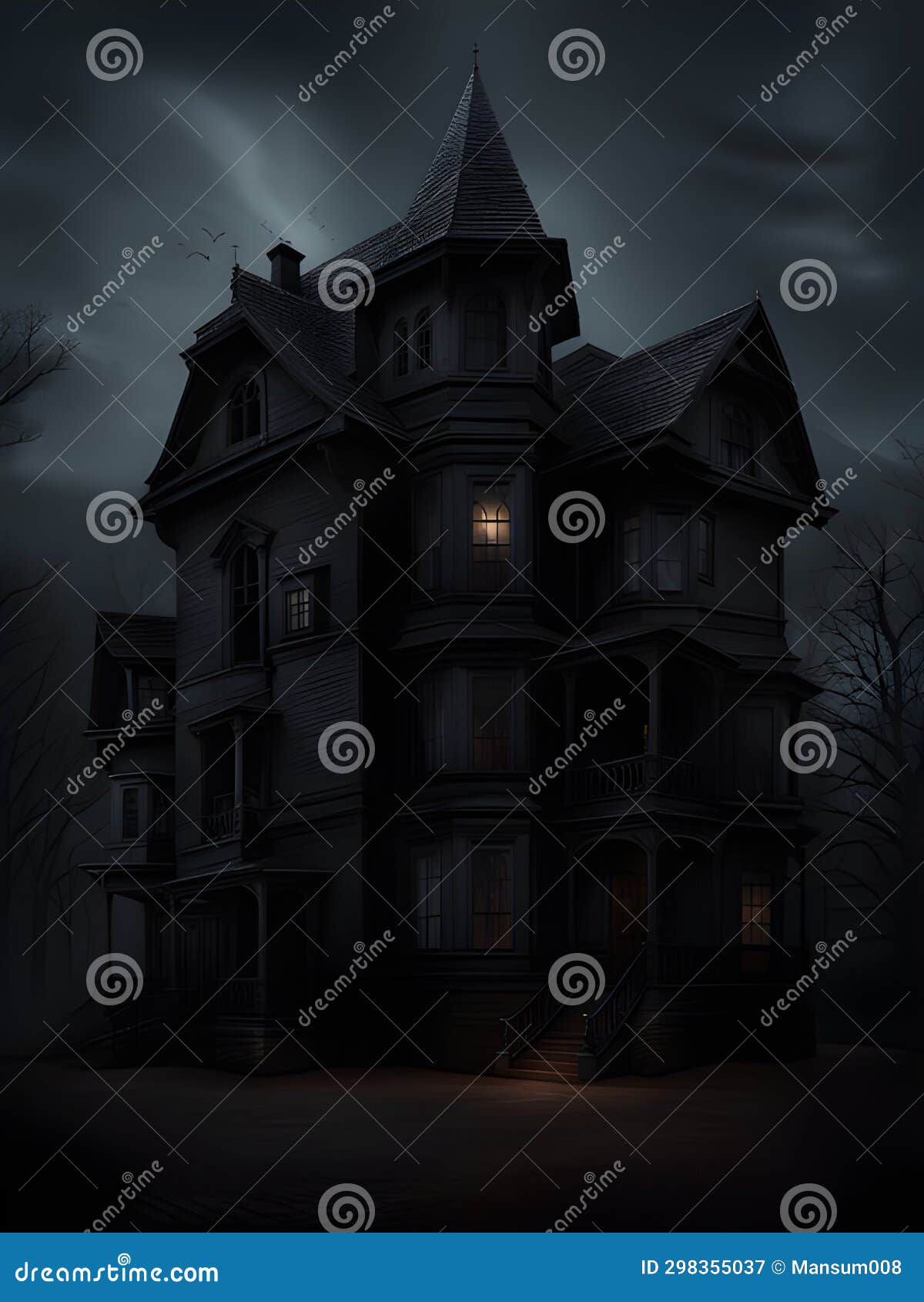 Dark Scary House in the Spooky Forest at Night Stock Illustration ... Dark Scary House in the Spooky Forest at Night Stock Illustration ...