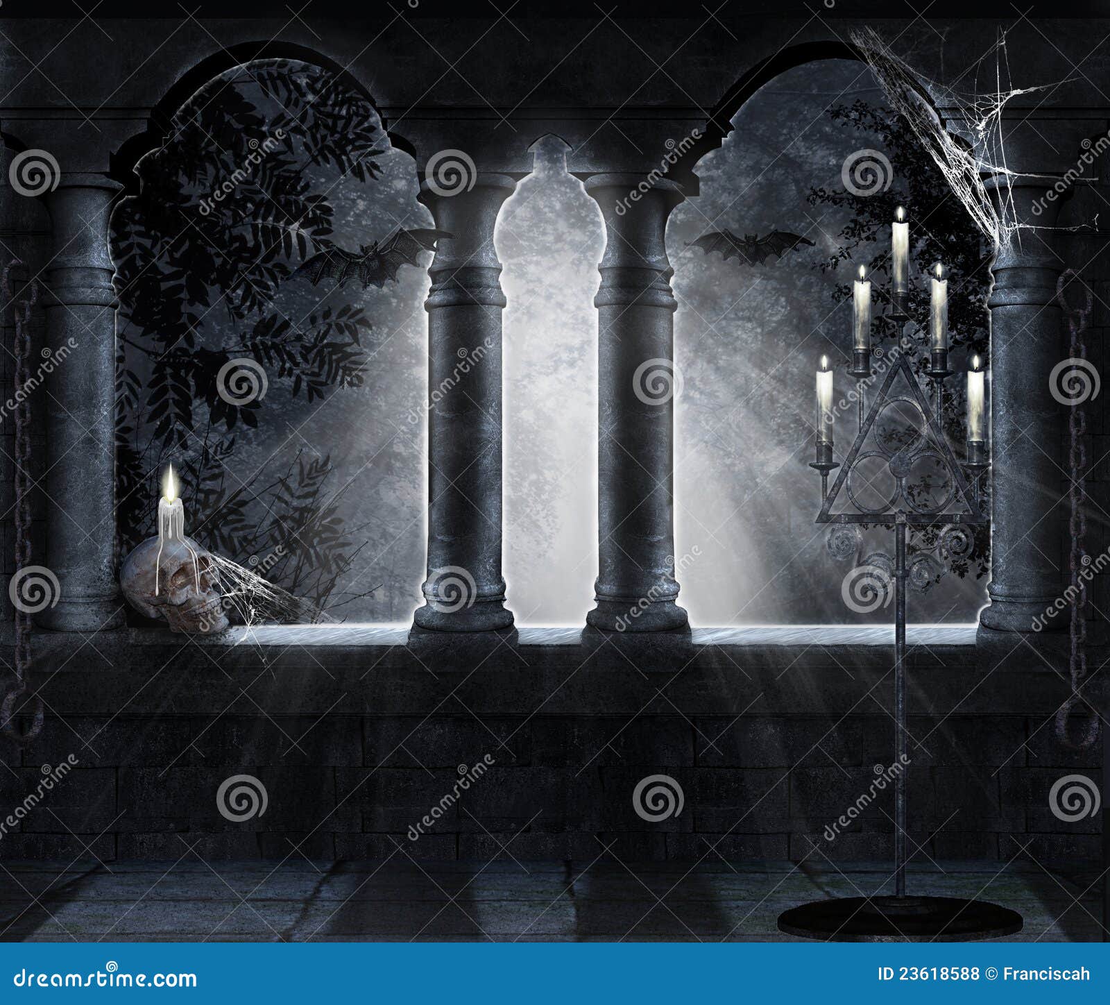 Dark scene stock illustration. Illustration of architecture - 23618588