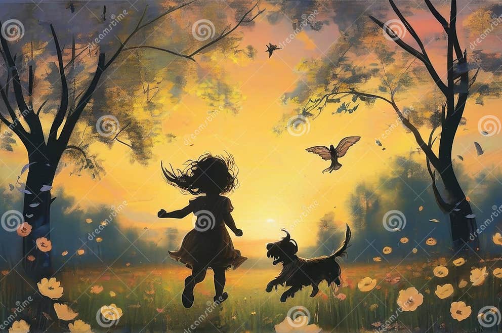 A Dark Scene with a Child and Kite at 13-12-2024 Stock Illustration ...