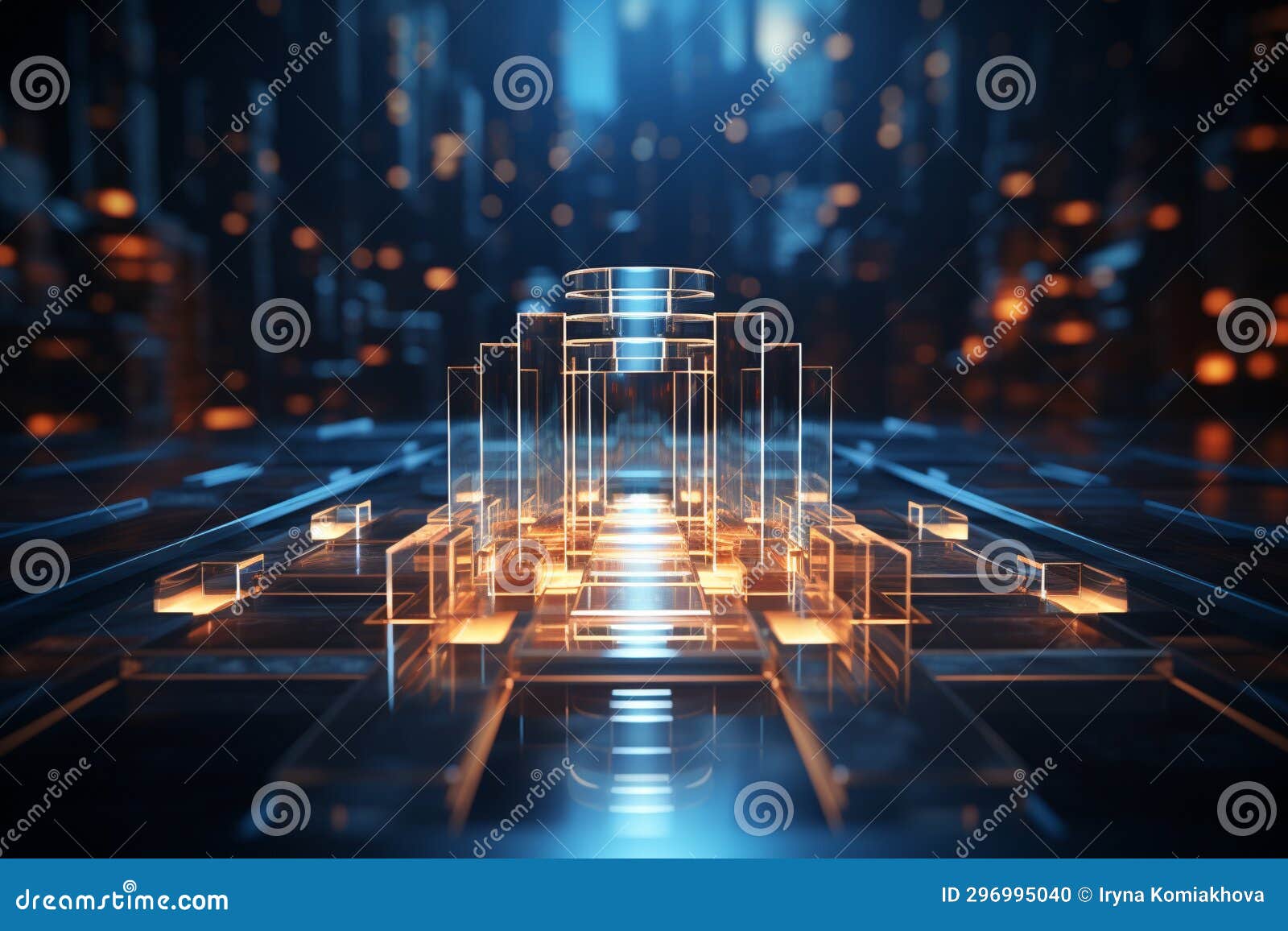 Dark Sci-fi Space Metaverse Technology Room with Beautiful Lighting ...