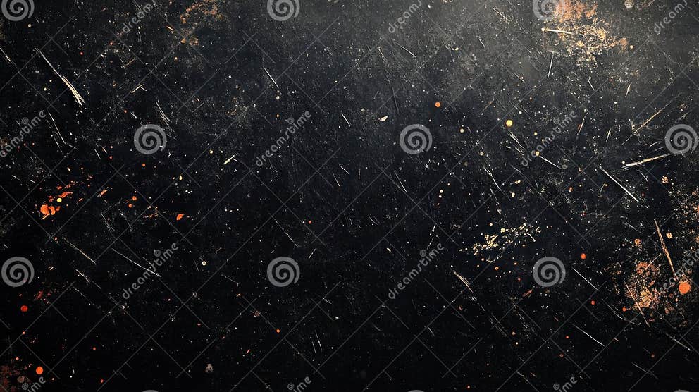Dark Scratched Surface with Rust and Paint Splatter Stock Illustration ...