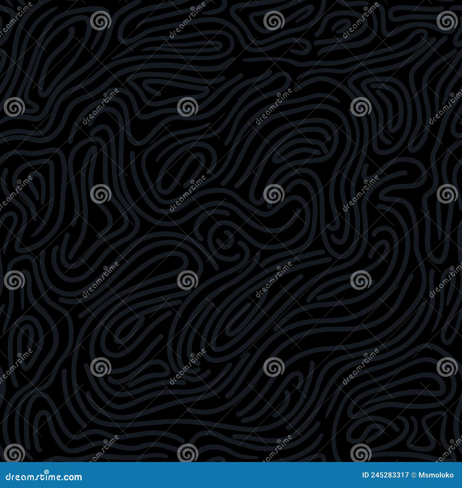Dark Seamless Background with Abstract Fingerprint Texture. Geometric ...