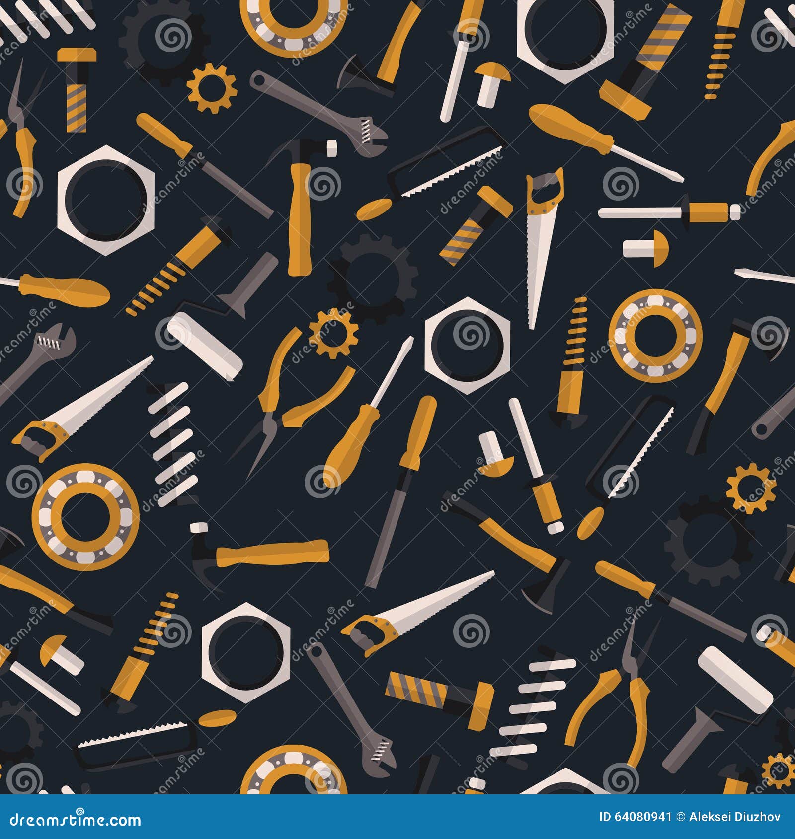 Dark Seamless Pattern Tools Stock Illustration - Illustration of chisel ...