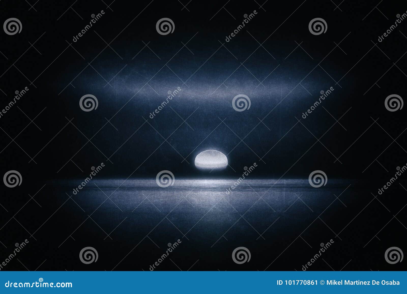 Dark Seascape with Full Moon and Grungy Textures Stock Image - Image of ...