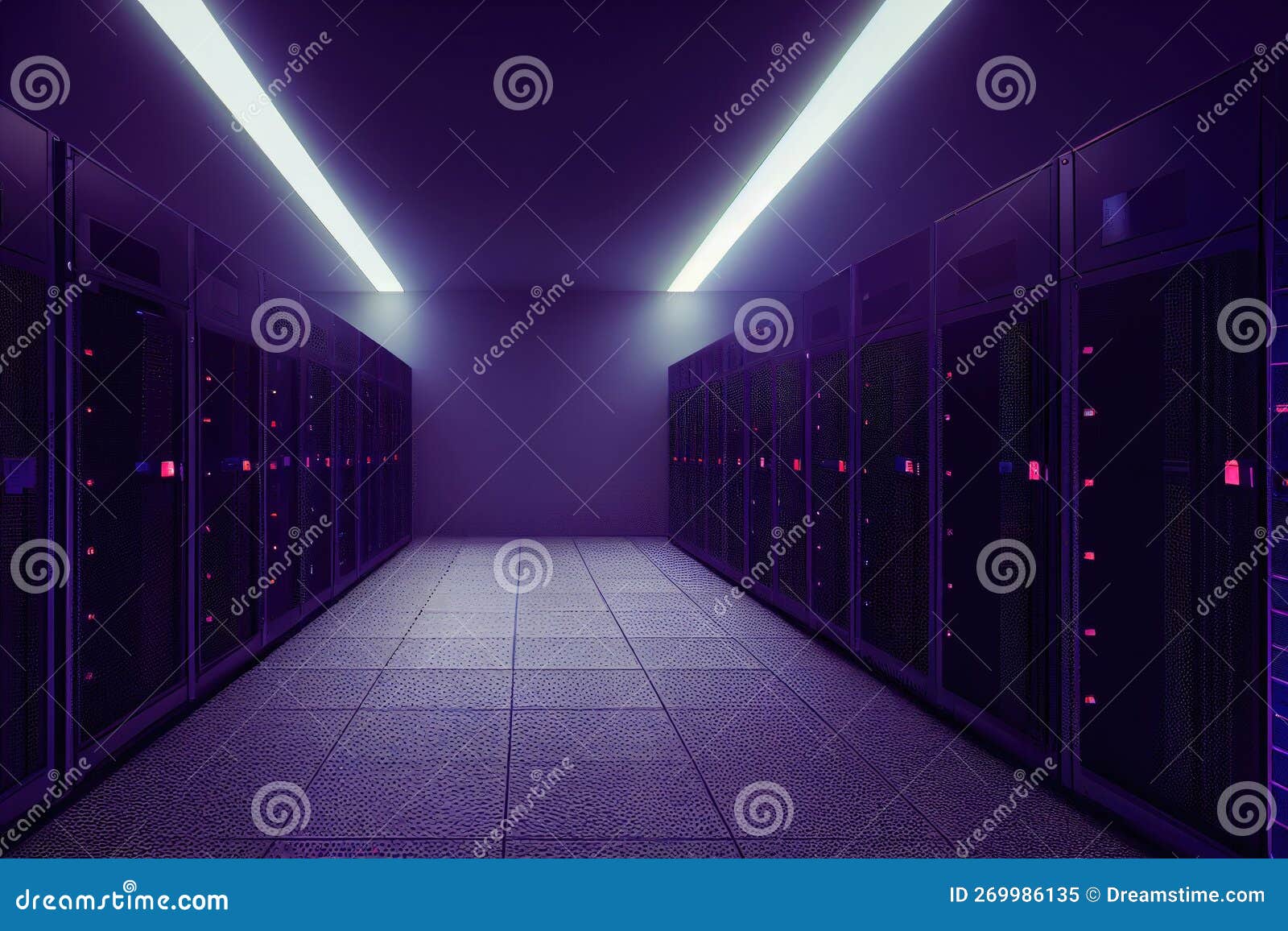 Dark Server Racks in Computer Network Security Server Room Data Center ...