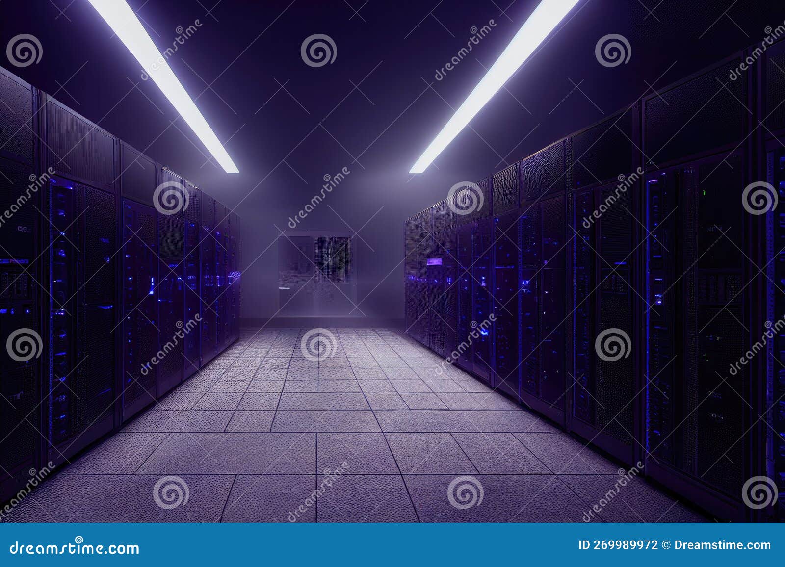 Dark Server Racks in Computer Network Security Server Room Data Center ...