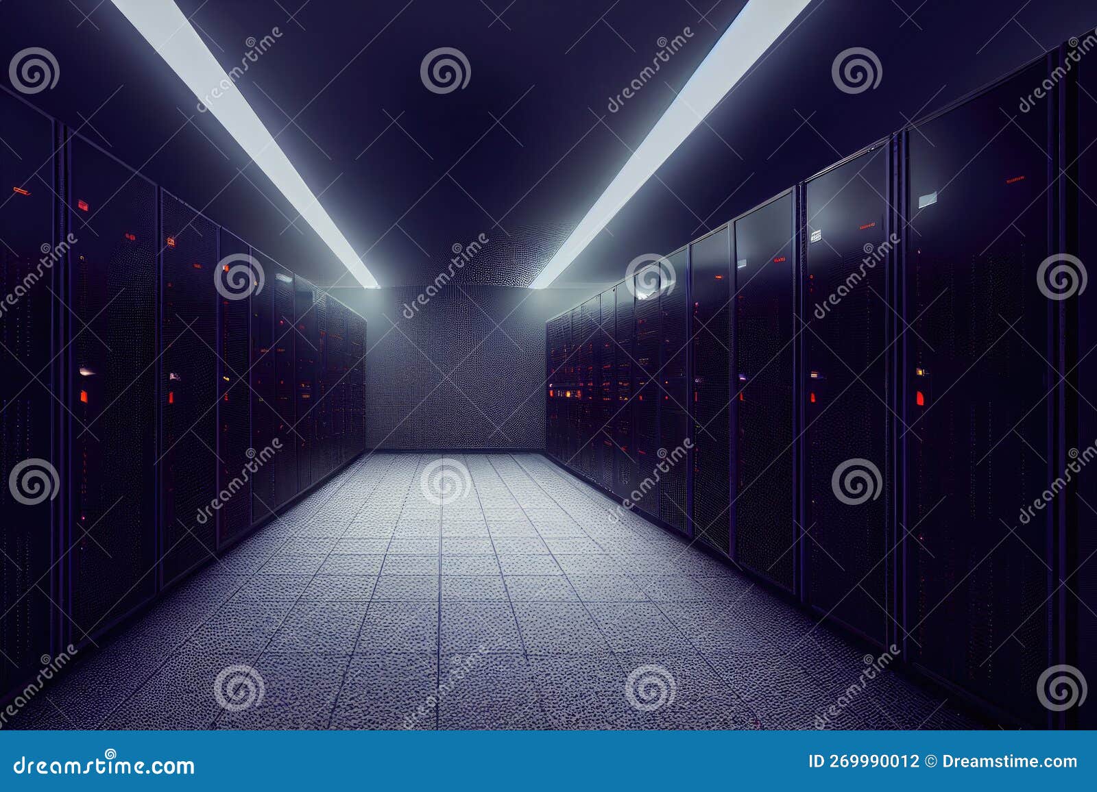 Dark Server Racks in Computer Network Security Server Room Data Center ...