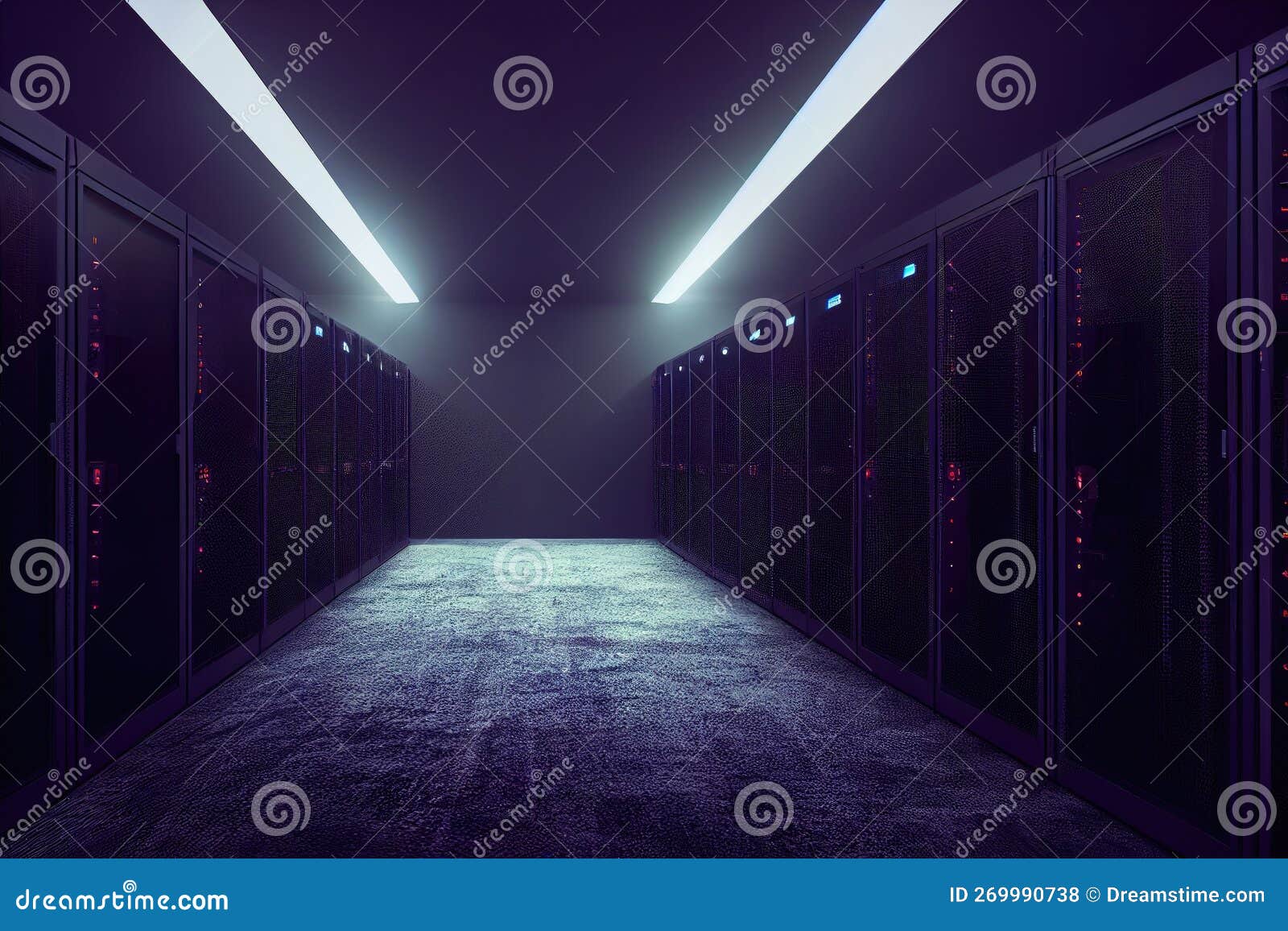 Dark Server Racks in Computer Network Security Server Room Data Center ...