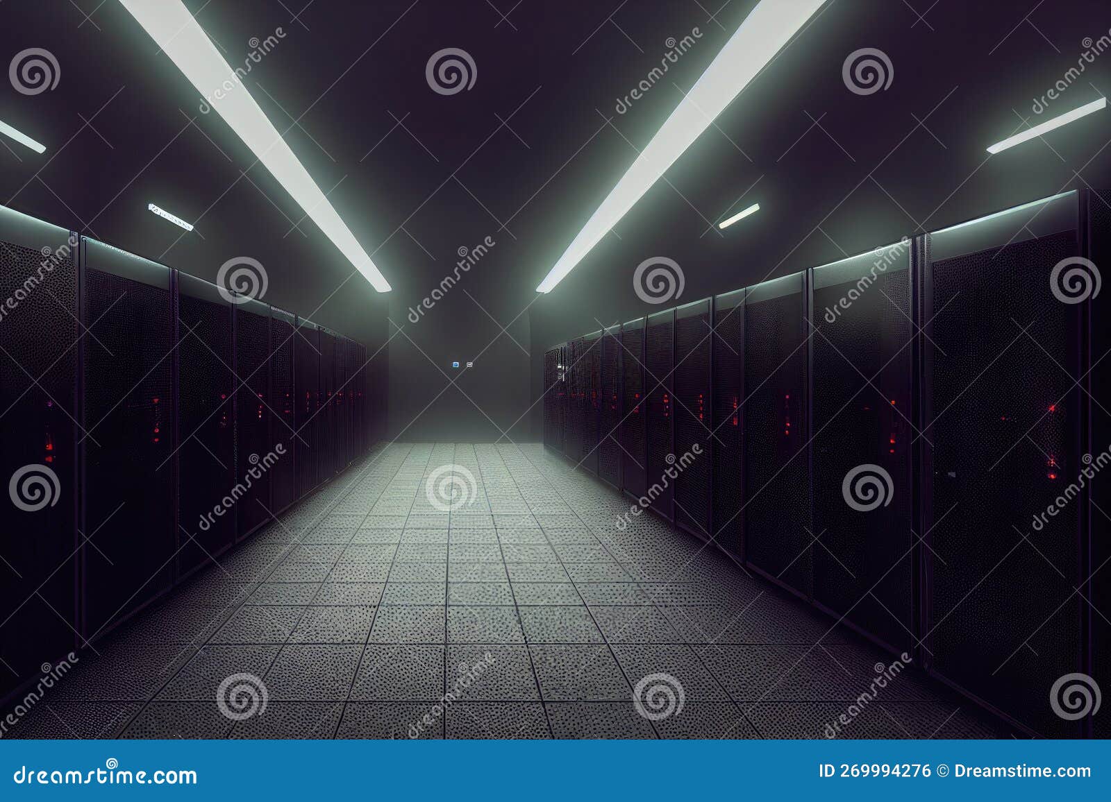 Dark Server Racks in Computer Network Security Server Room Data Center ...