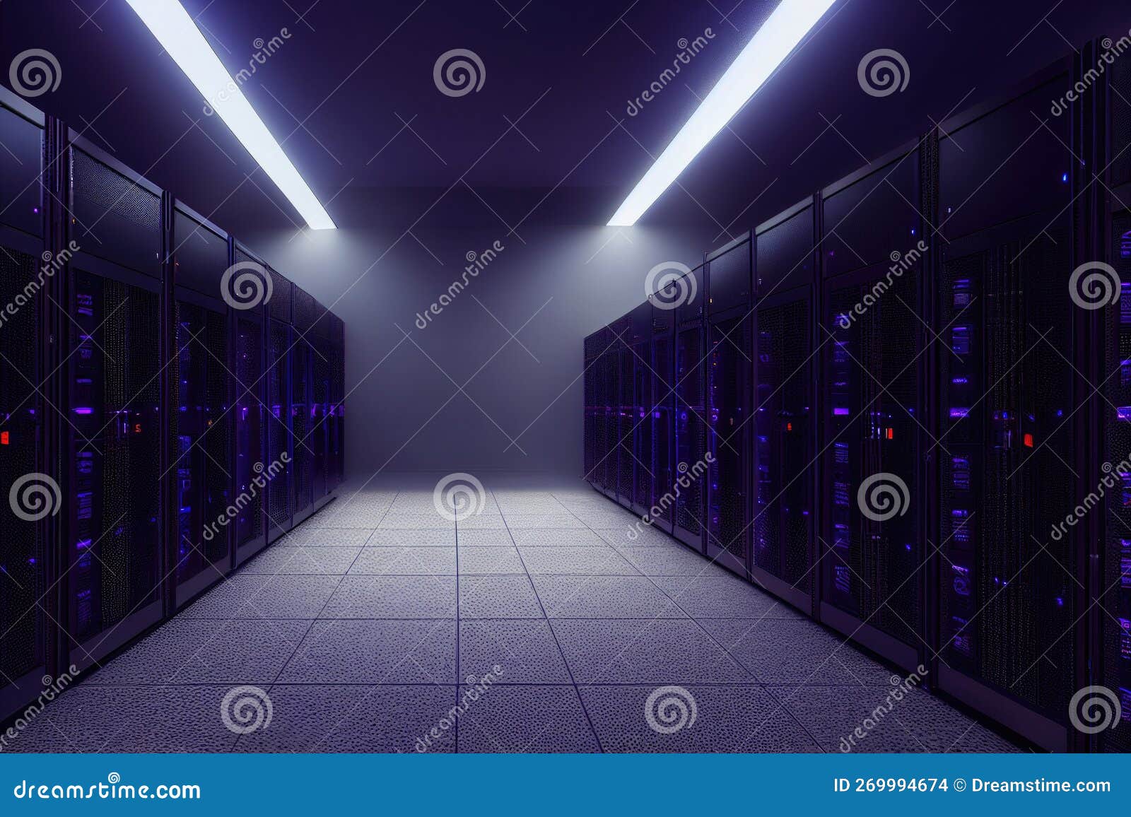 Dark Server Racks in Computer Network Security Server Room Data Center ...