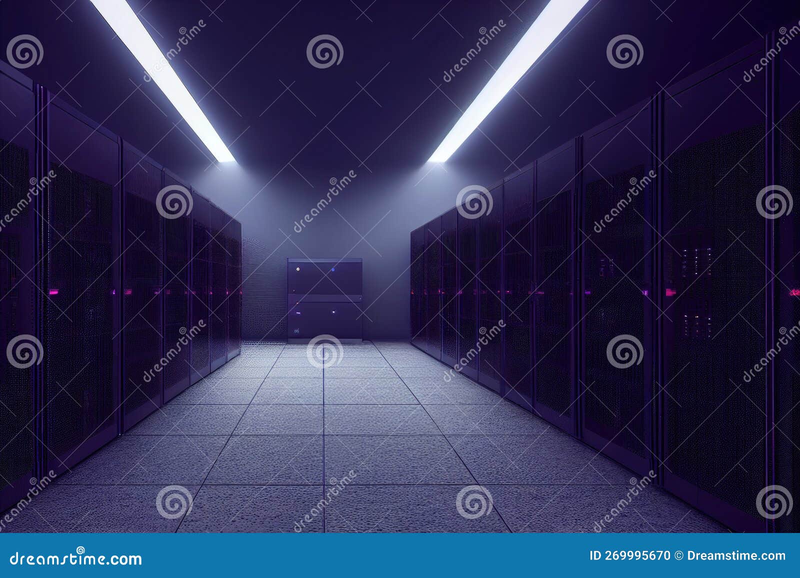 Dark Server Racks in Computer Network Security Server Room Data Center ...