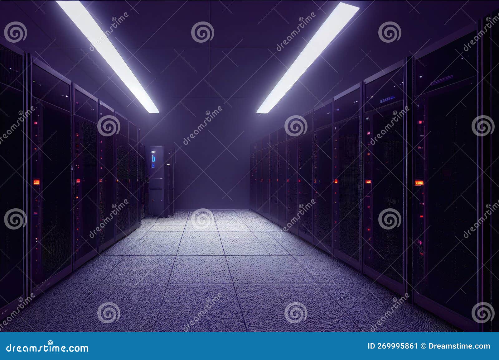 Dark Server Racks in Computer Network Security Server Room Data Center ...