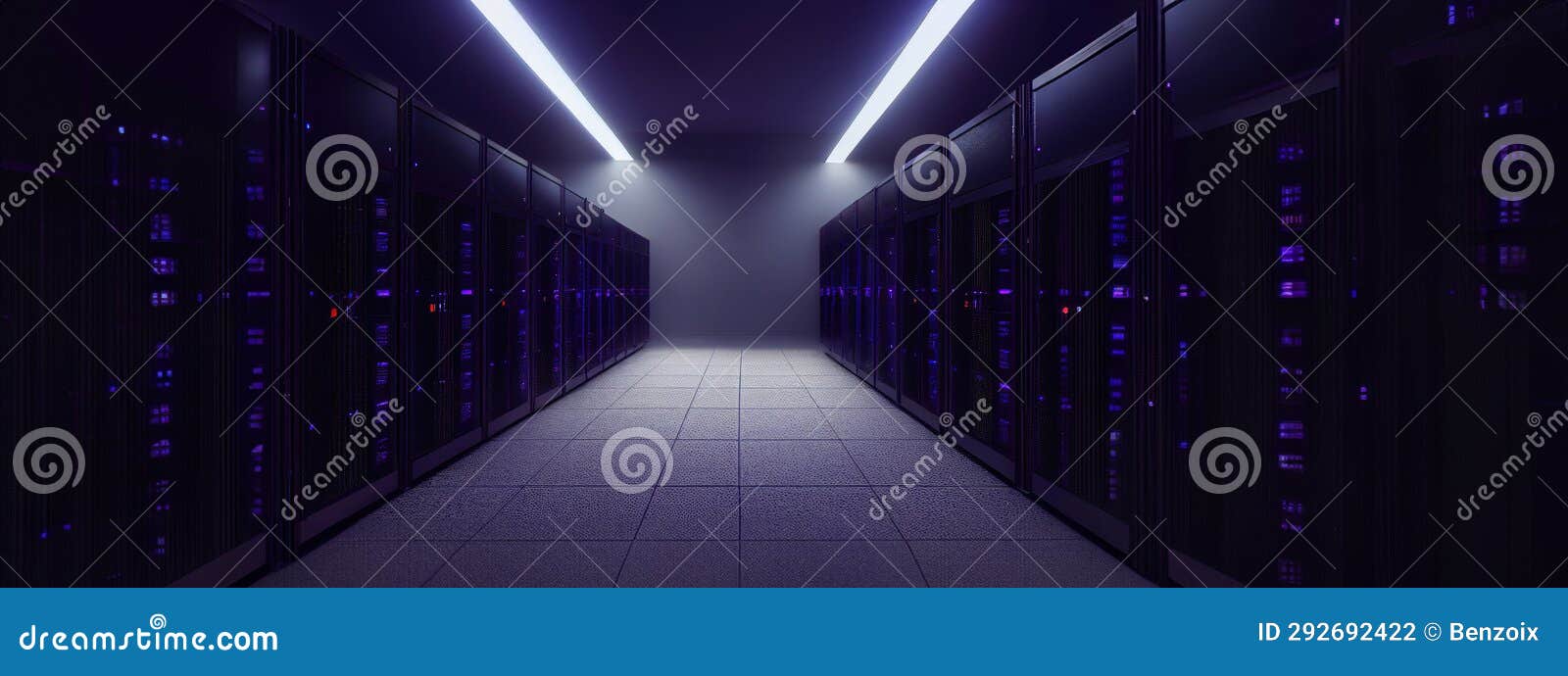 Dark Server Racks in Computer Network Security Server Room Data Center ...