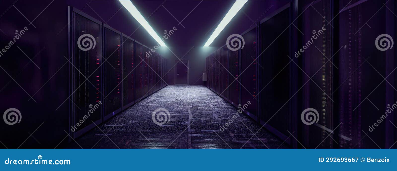 Dark Server Racks in Computer Network Security Server Room Data Center ...