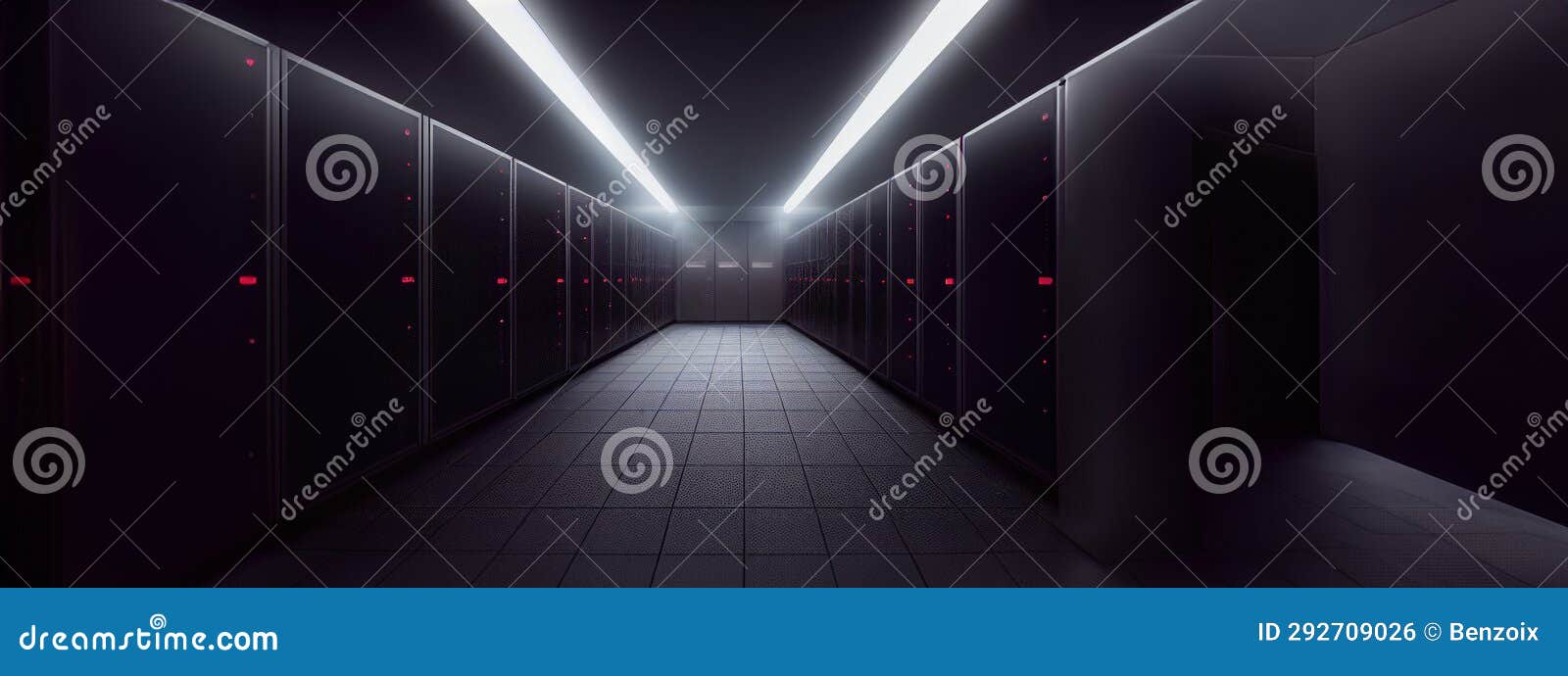 Dark Server Racks in Computer Network Security Server Room Data Center ...