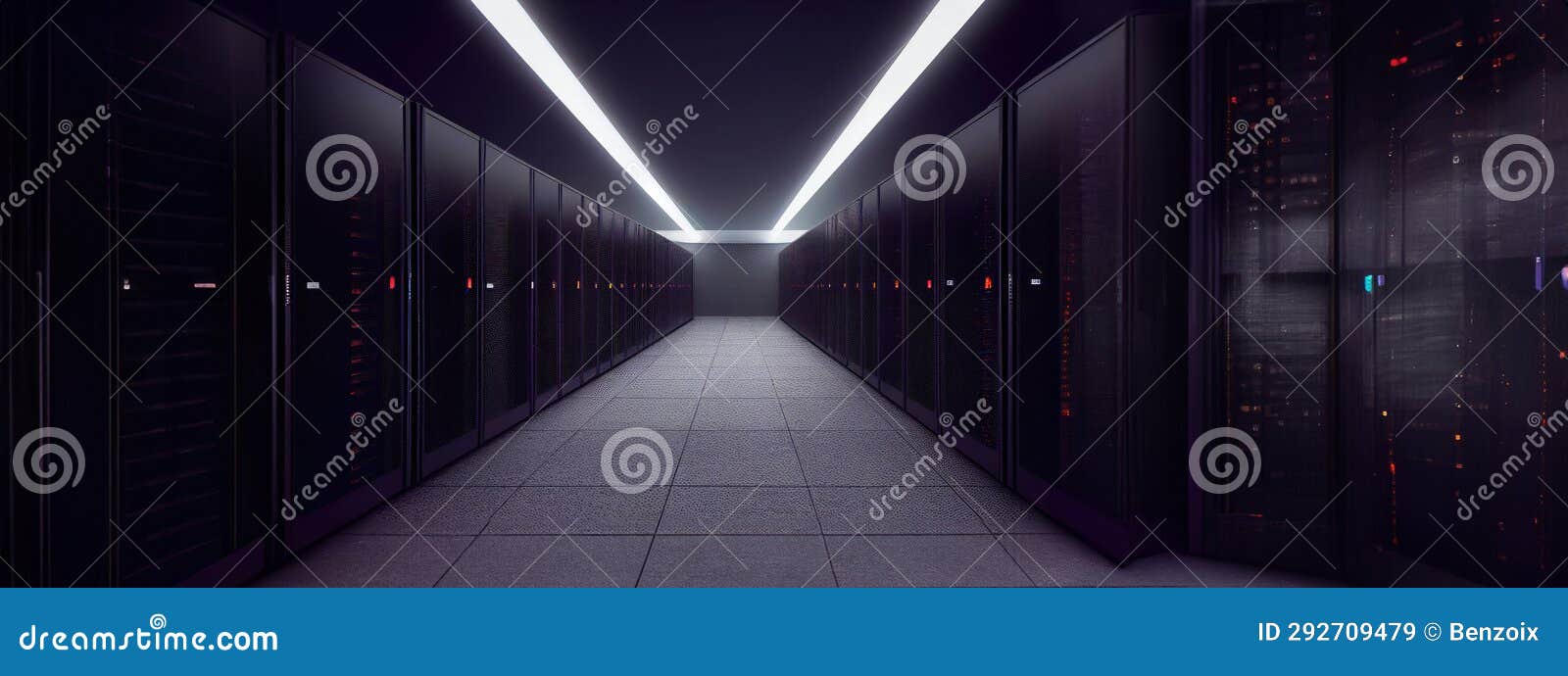 Dark Server Racks in Computer Network Security Server Room Data Center ...