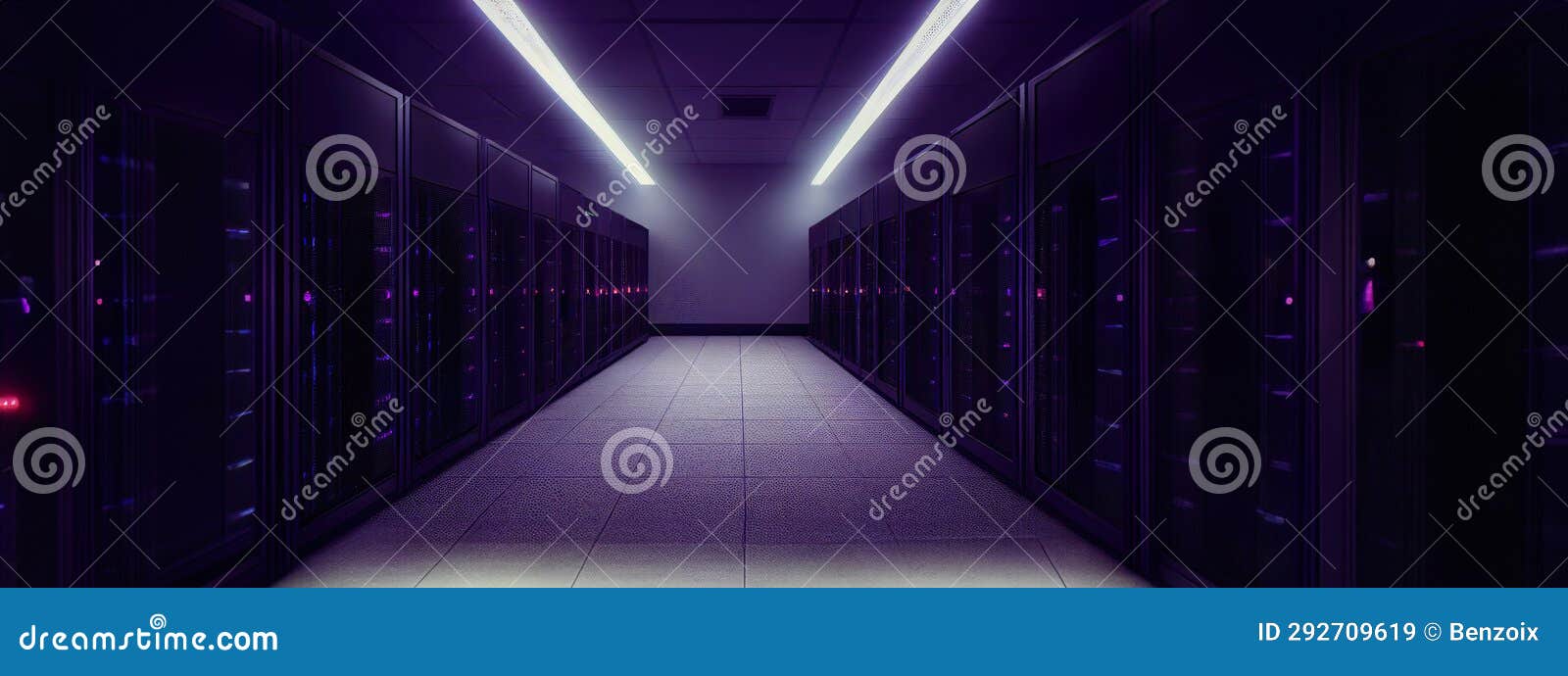 Dark Server Racks in Computer Network Security Server Room Data Center ...