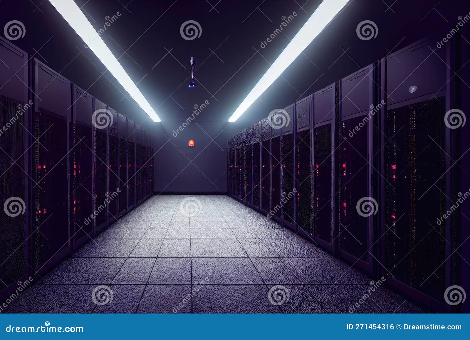 Dark Server Room Data Center Storage Interior Ai Generative Rendering ...