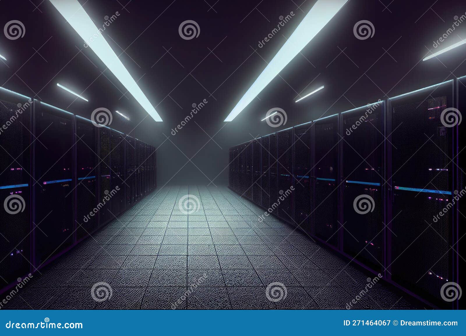 Dark Server Room Data Center Storage Interior Ai Generative Rendering ...