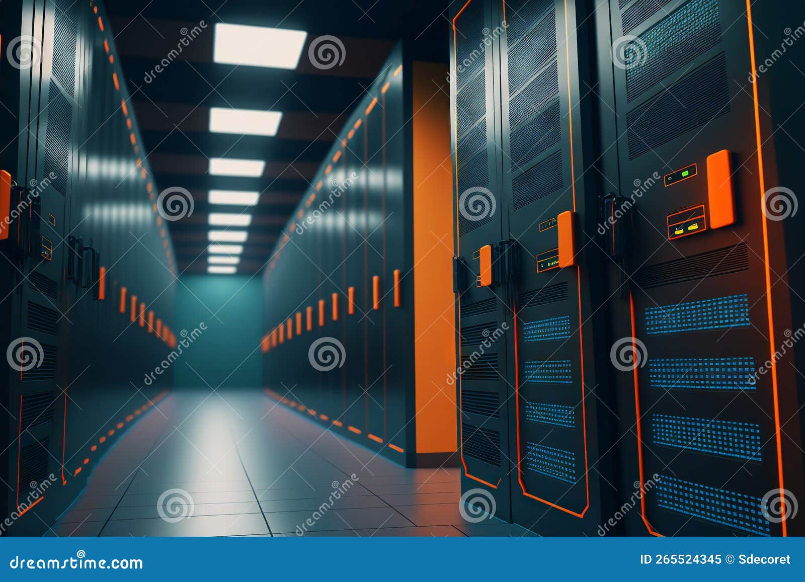 Imagery Servers Data Center Room With Computers And Storage Systems ...