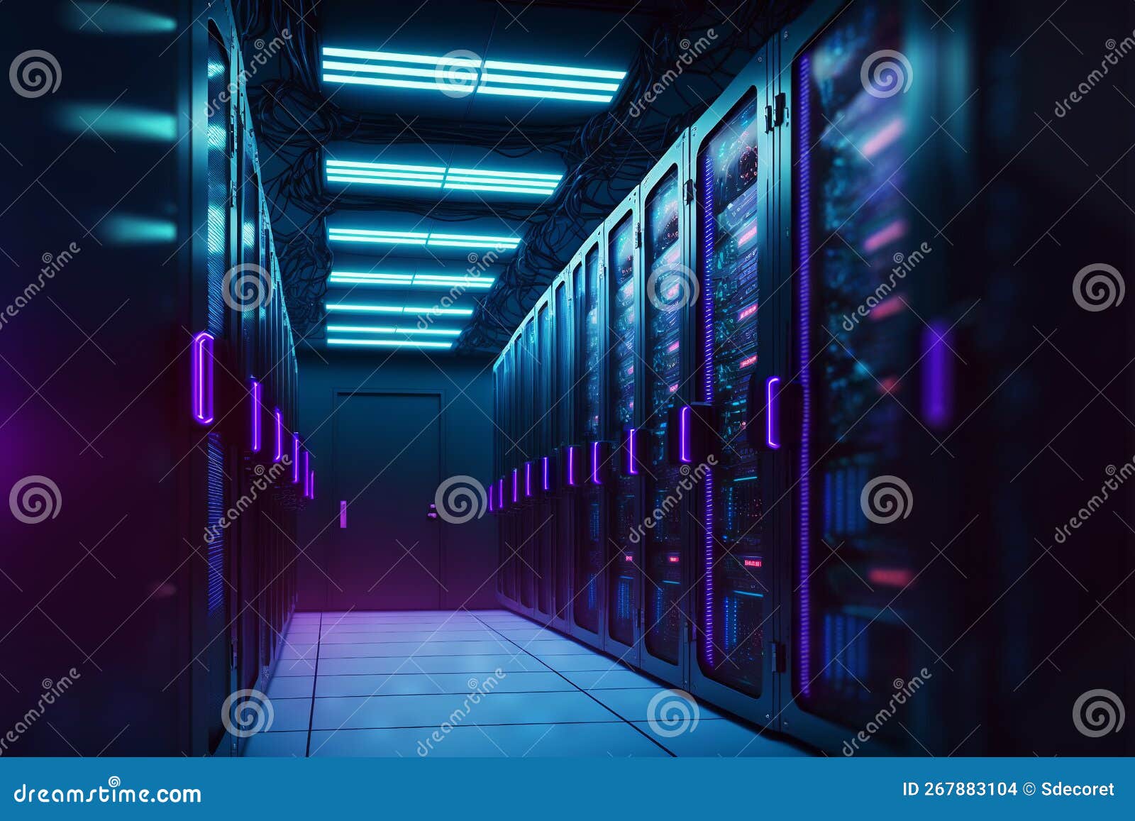 Imagery Servers Data Center Room With Computers And Storage Systems ...