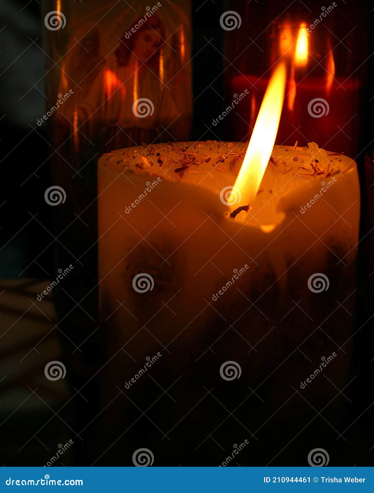 Candle scenery stock image. Image of lighting, flame - 210944461