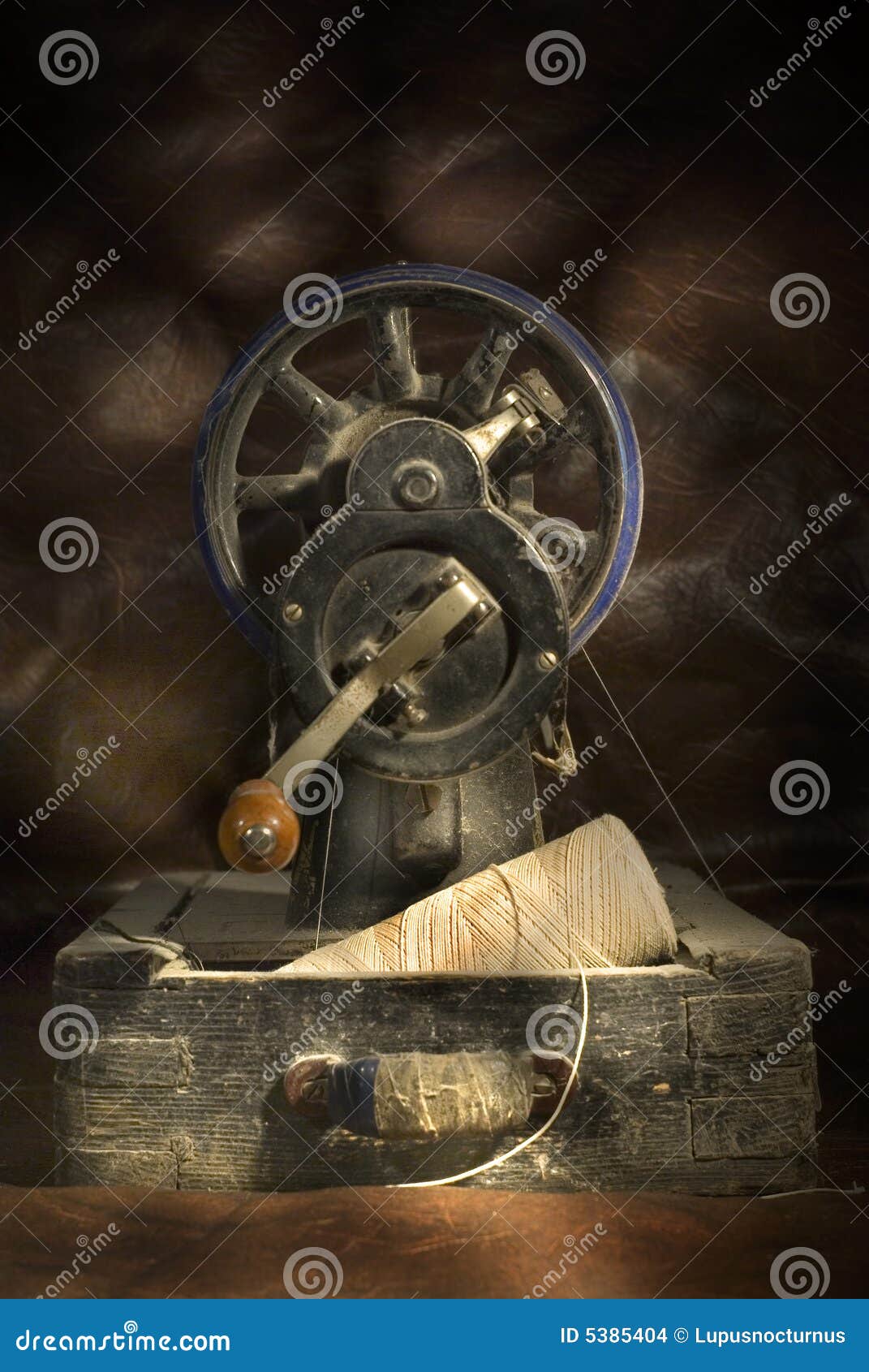 Dark sewing... stock photo. Image of wheel, antique, life - 5385404
