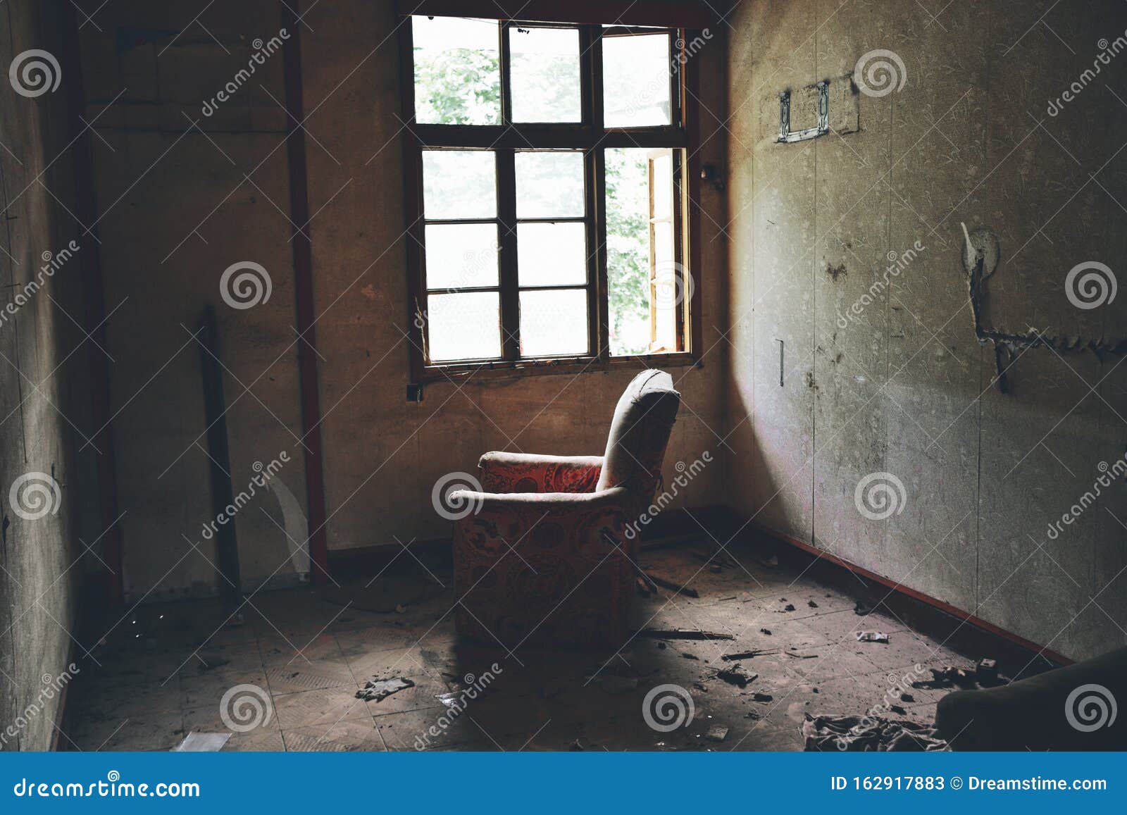 Dark and shabby room stock image. Image of sofa, room - 162917883