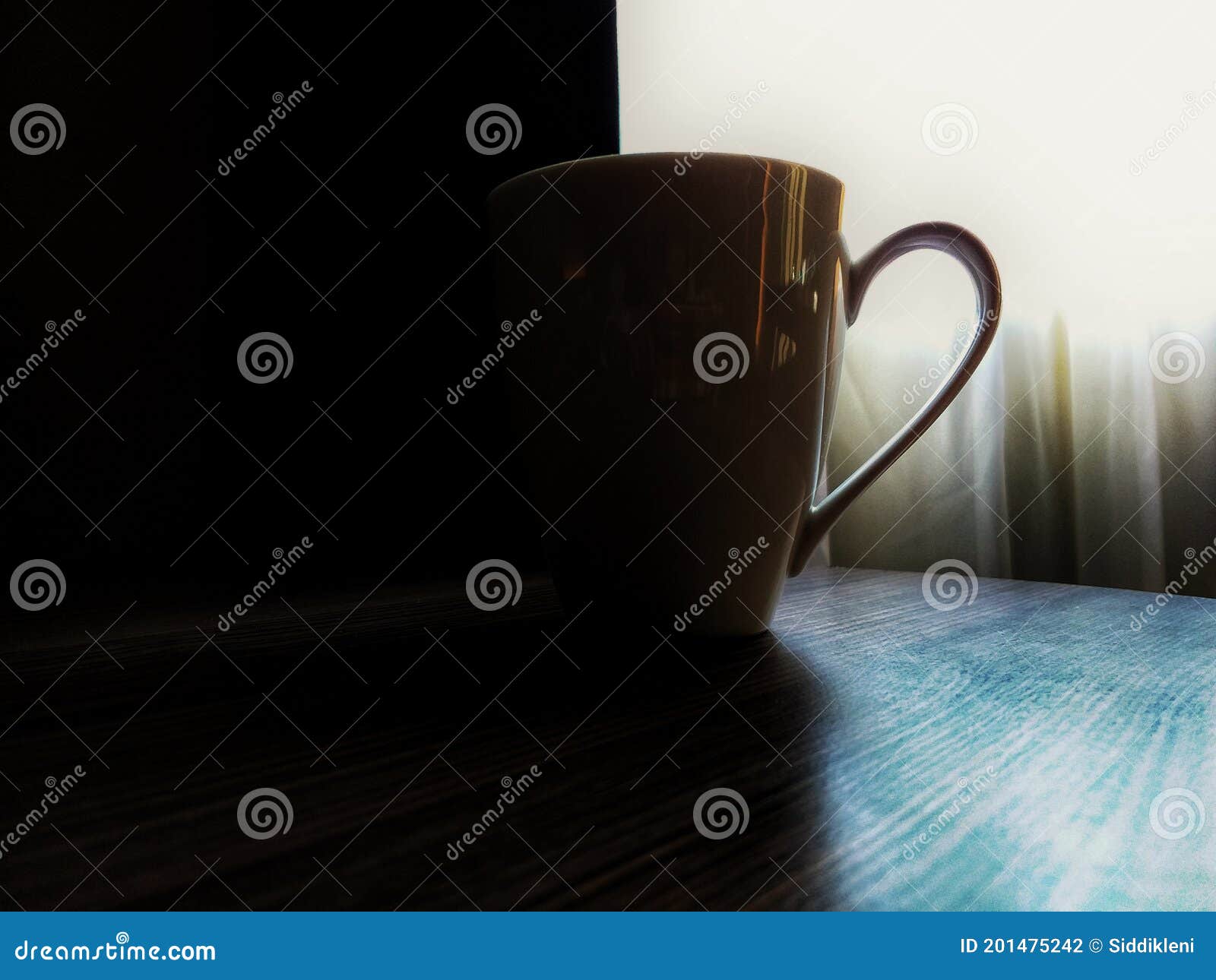 Dark Shadow Curtain and Cup Stock Photo - Image of design, tableware ...