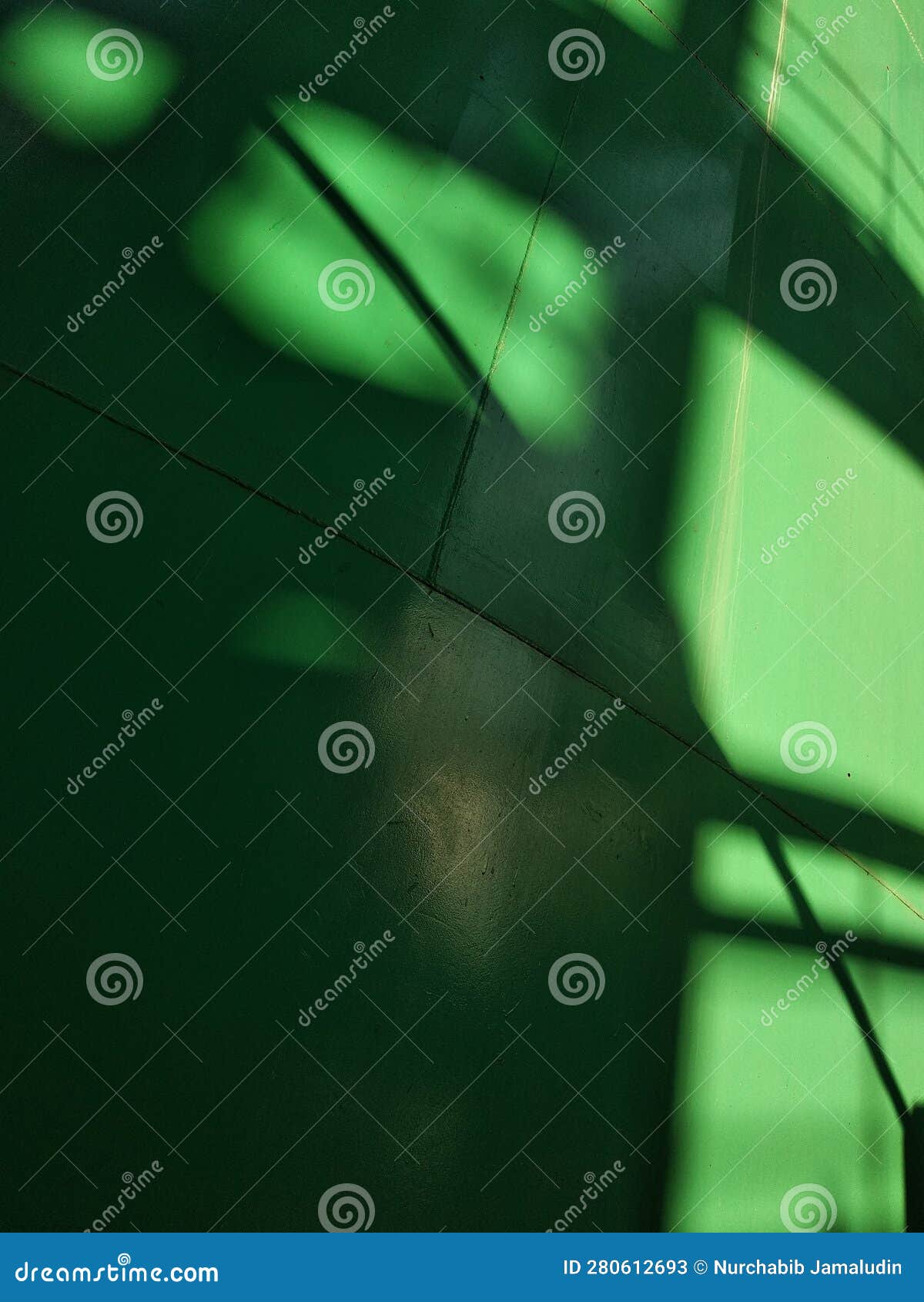 Dark Shadow of Industrial Building on Green Wall Stock Image - Image of ...