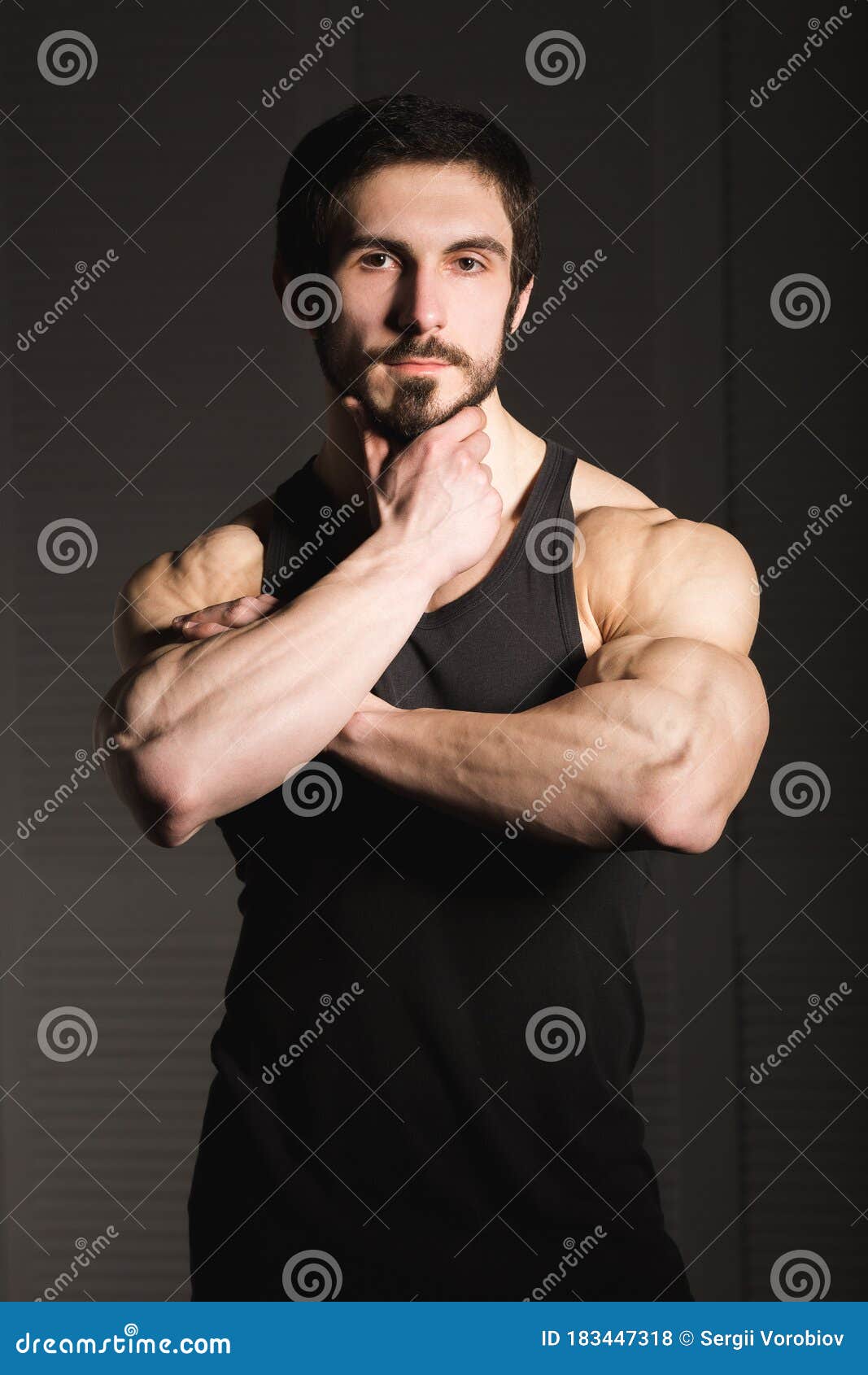 Dark Shadow Portrait of Confident Young Man Wearing Black Shirt. Stock ... Dark Shadow Portrait of Confident Young Man Wearing Black Shirt. Stock ...