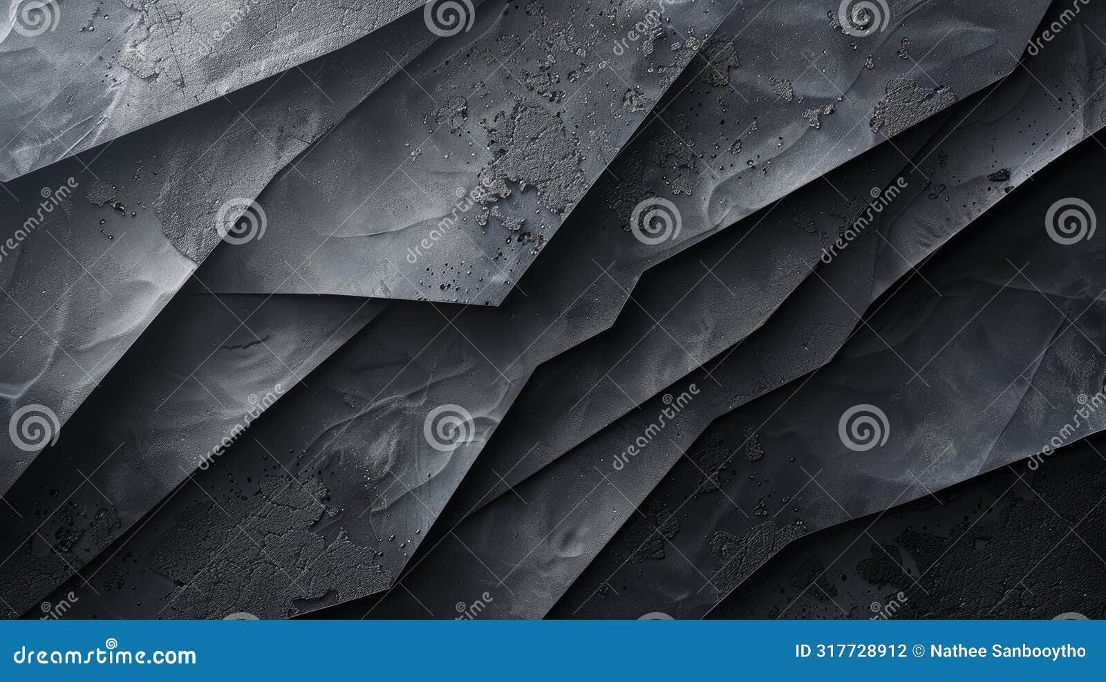 Dark, Sharp, 3D Geometric Shapes Jutting Out At Various Angles Stock ...