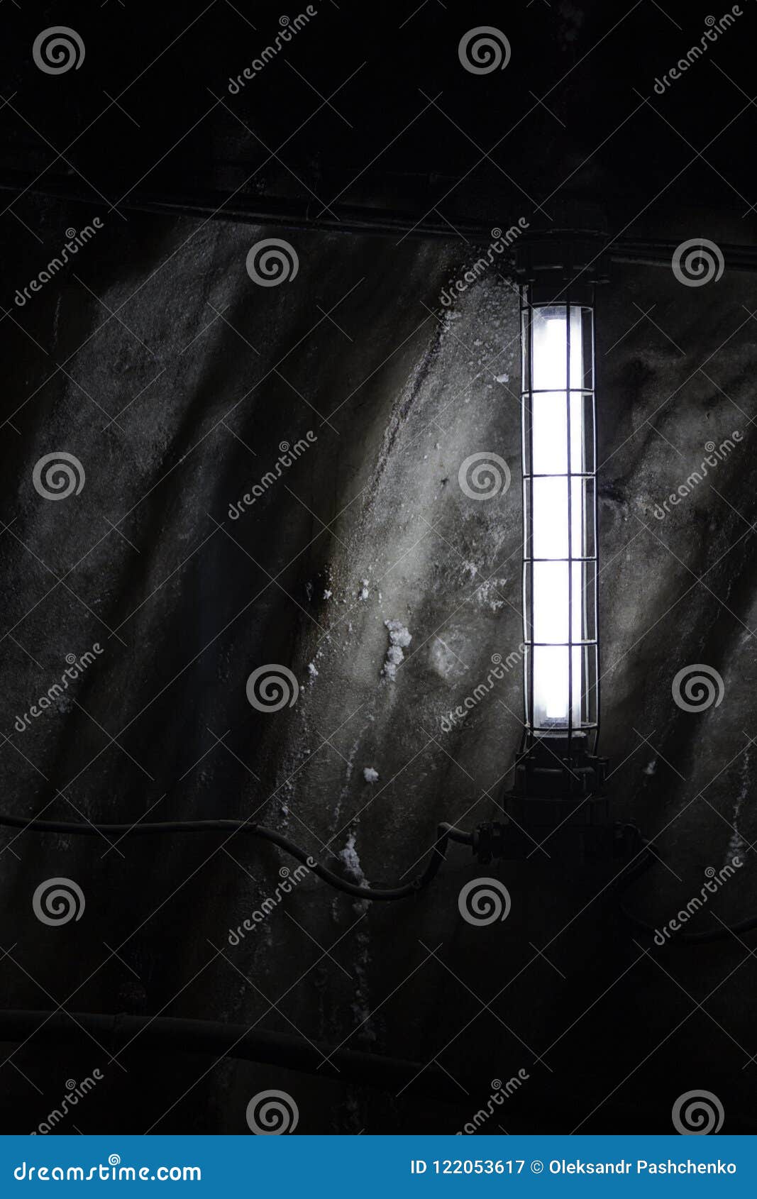 Dark and Sharp Light of a Lamp Stock Image - Image of bulb, mining ...