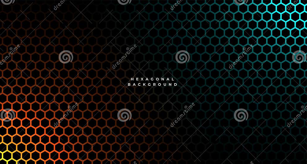 Dark and Shiny Hexagonal Pattern Background in Geometric Style Stock Vector - Illustration of ...