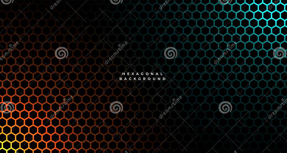 Dark and Shiny Hexagonal Pattern Background in Geometric Style Stock Vector - Illustration of ...