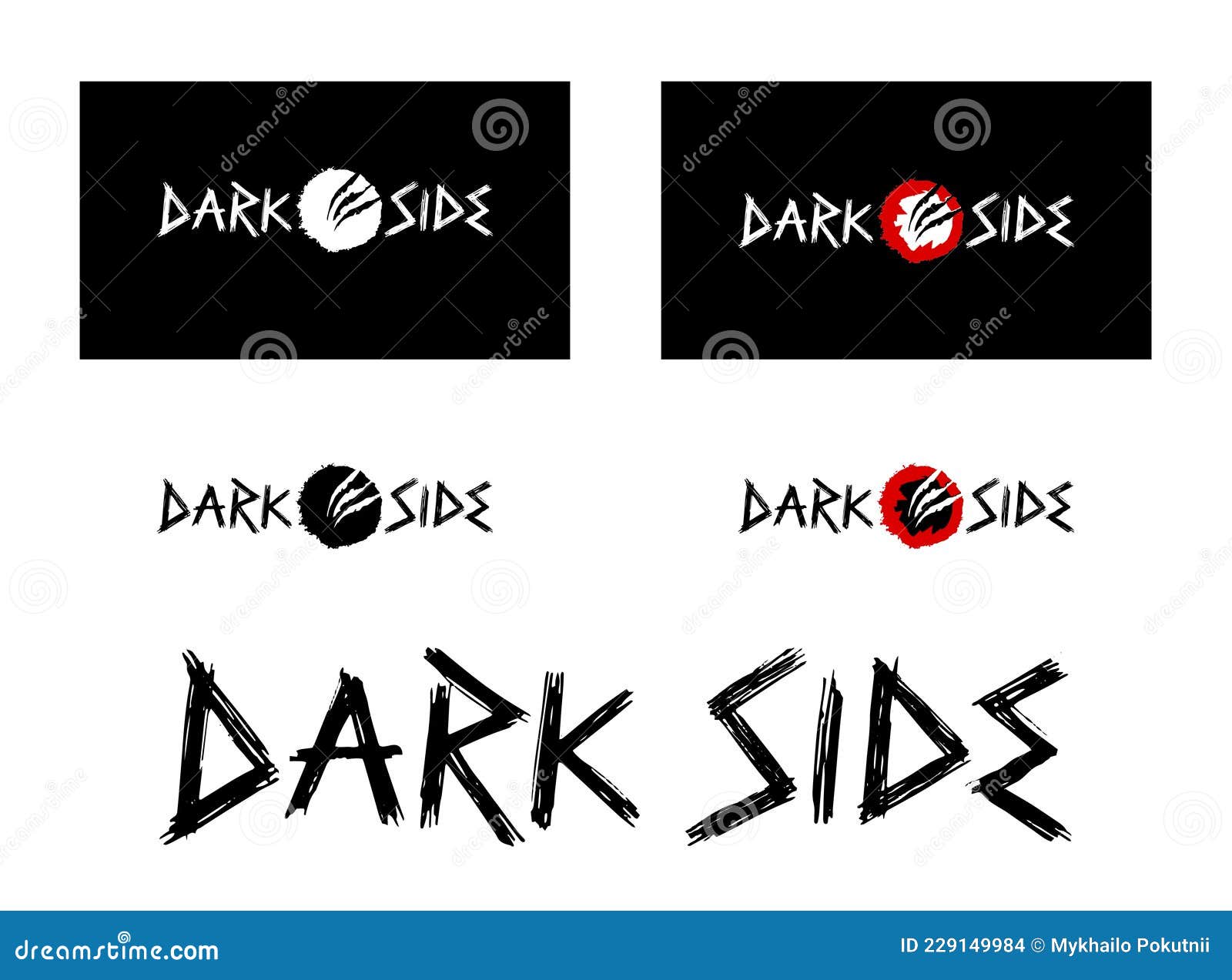 Dark Side Custom Black and Red Wild Font Logo Stock Vector ...