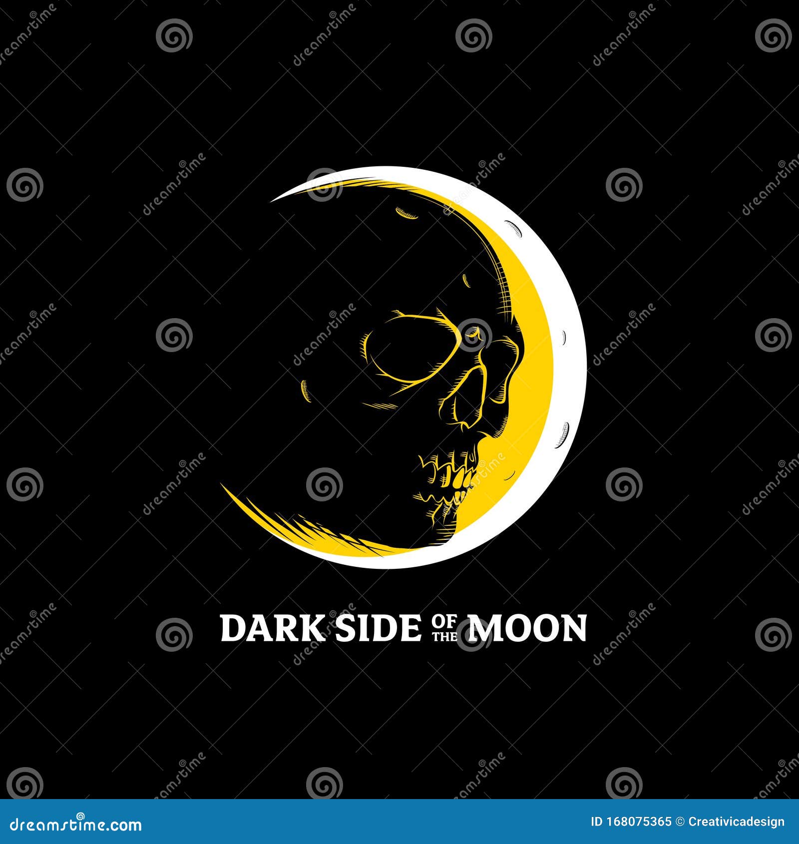 Dark side of the Moon stock vector. Illustration of symbol - 168075365