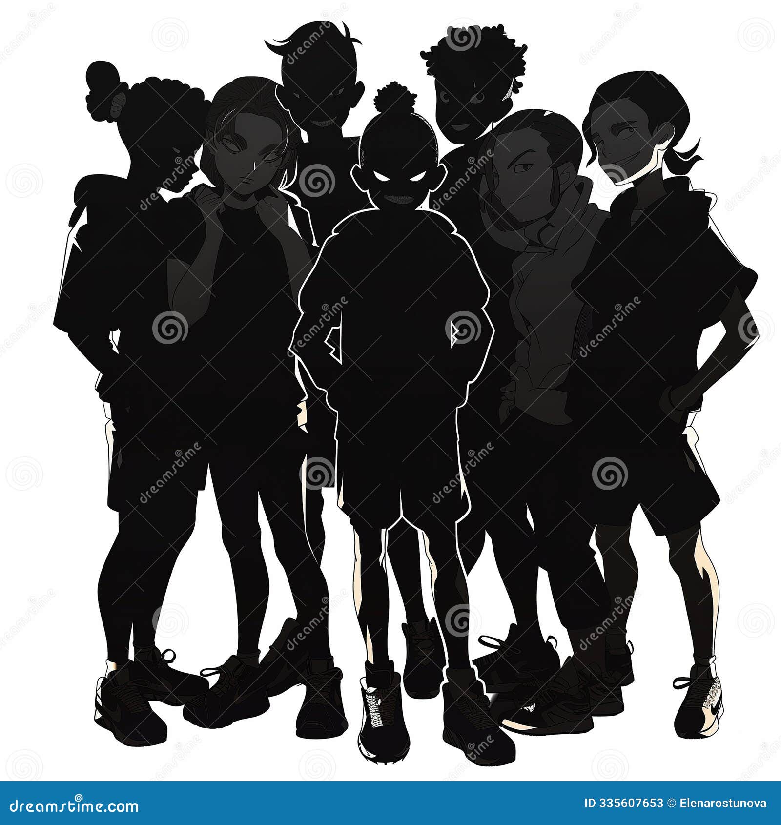 A Group Of Teenagers Standing Up For A Classmate Who Is Being Teased ...